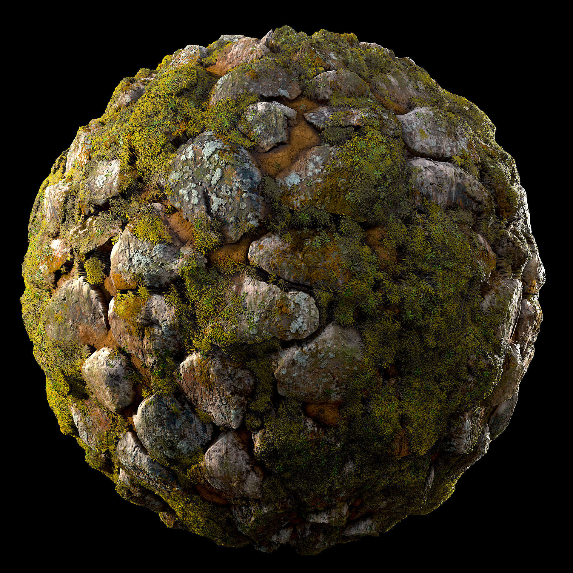ArtStation - Mossy stone wall , substance material