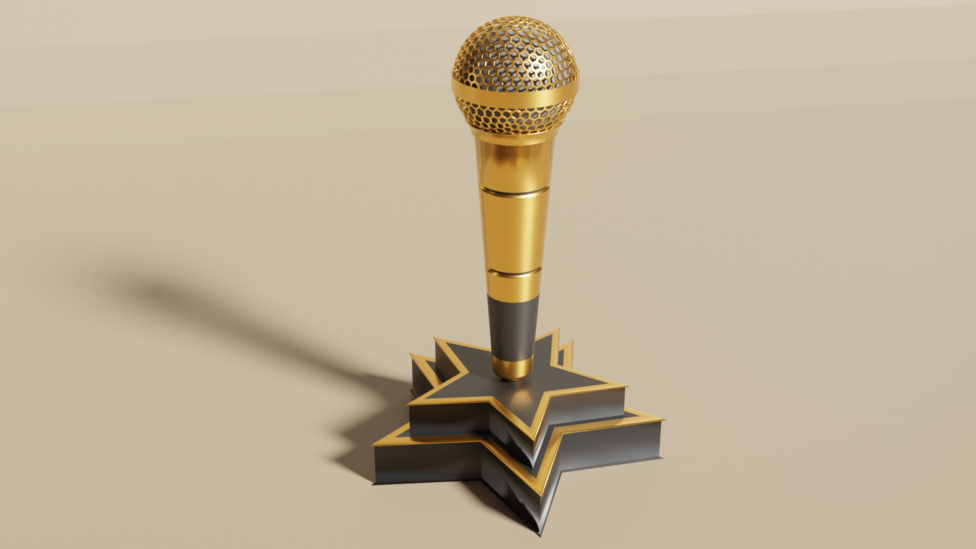 ArtStation - Golden Microphone modeled and rendered with Blender.