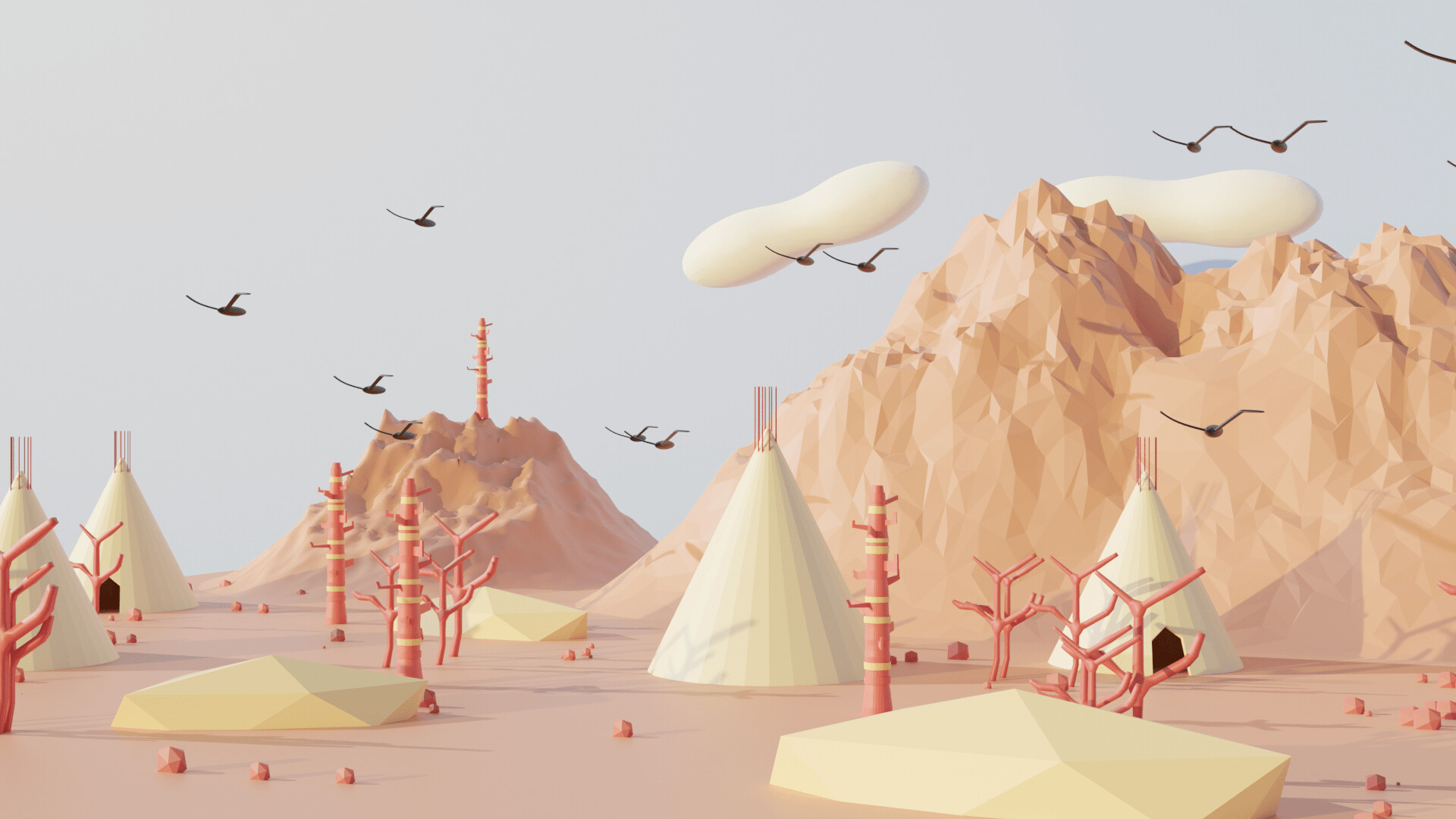 ArtStation - Indian Land modeled and rendered with Blender.