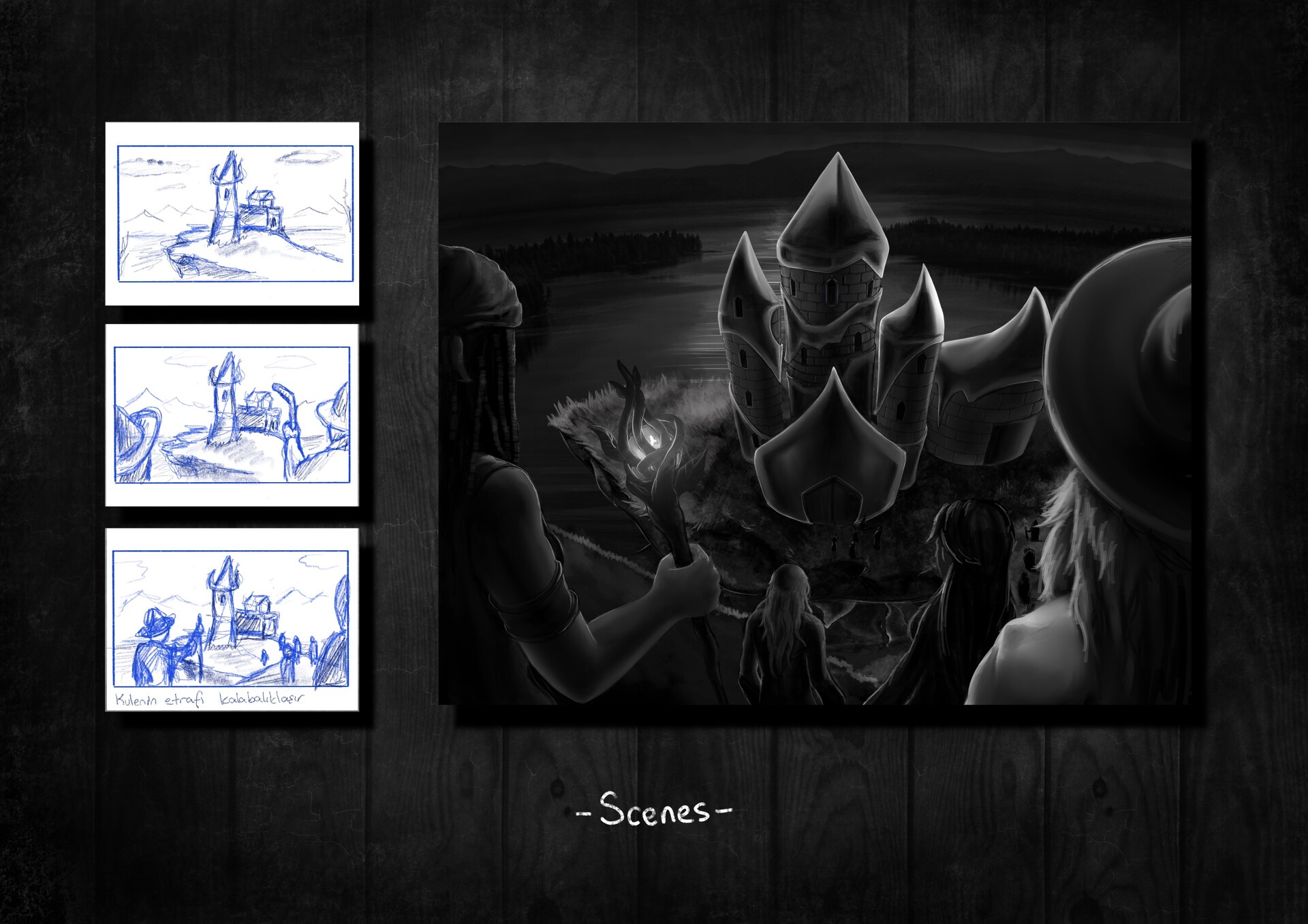 ArtStation - Sketches for a game intro