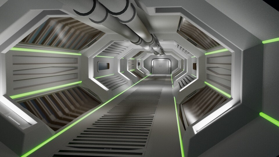 ArtStation - Sci Fi Spaceship Corridor