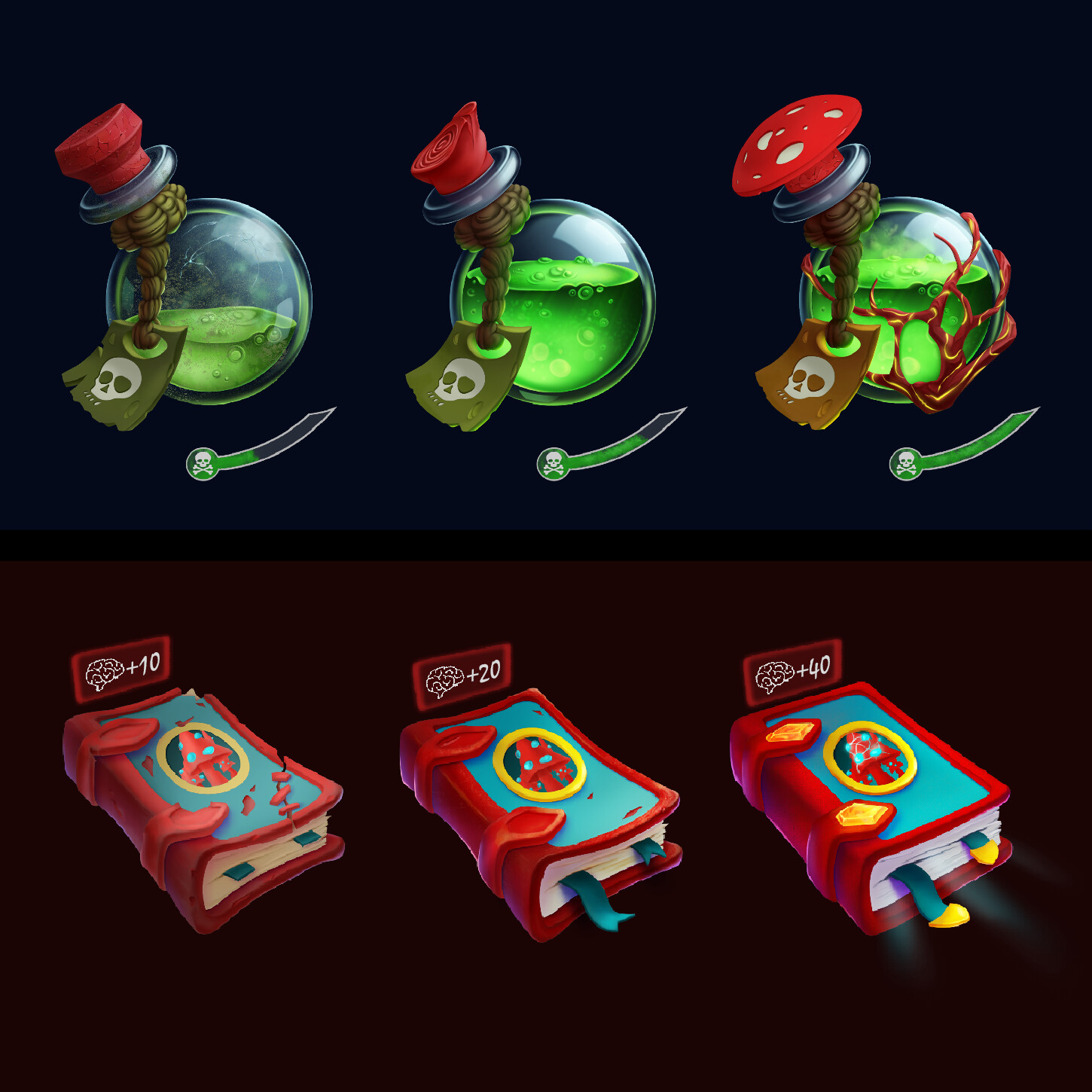 ArtStation - Poison & Book icons / props