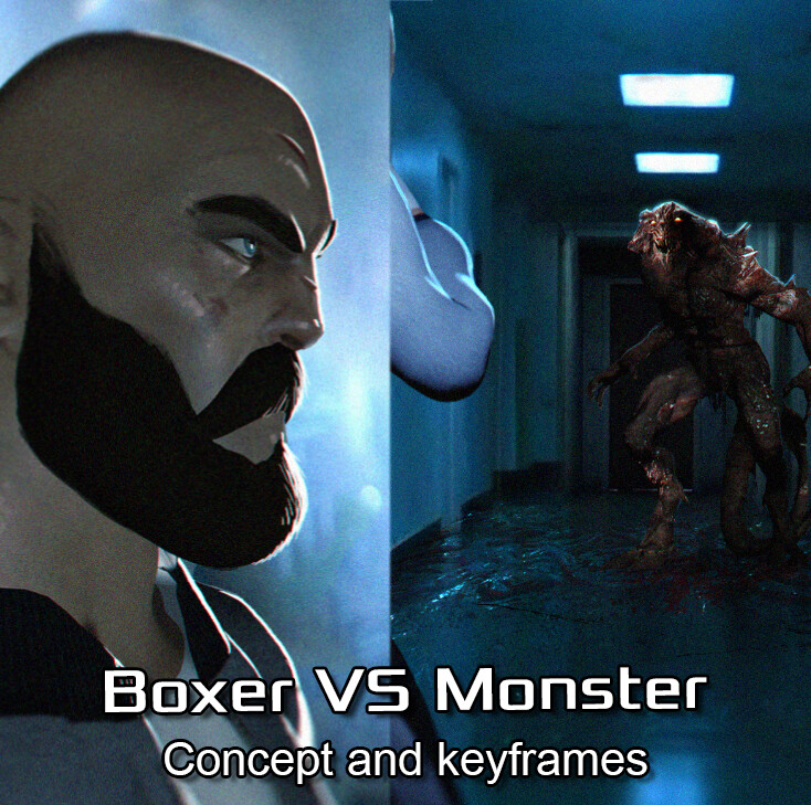 ArtStation - Boxer vs monster, EP1 - Keyframes