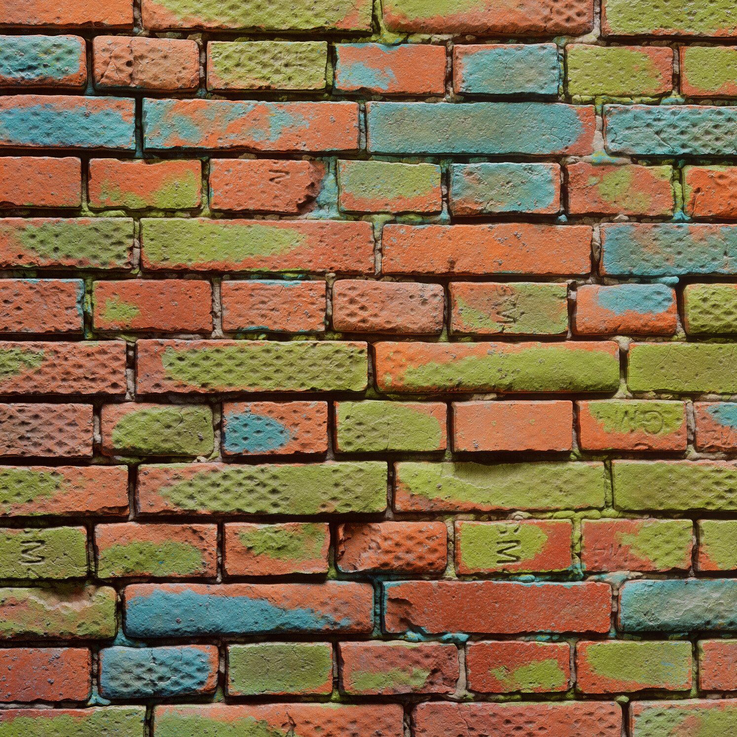 ArtStation - Old Painted Bricks - Substance Designer