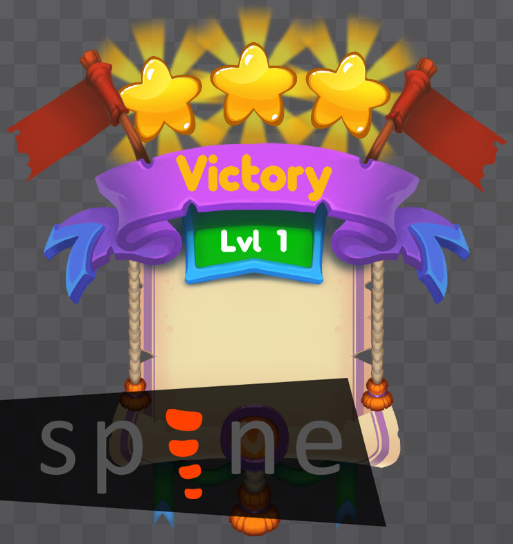 ArtStation - Victory popup animation Spine2d