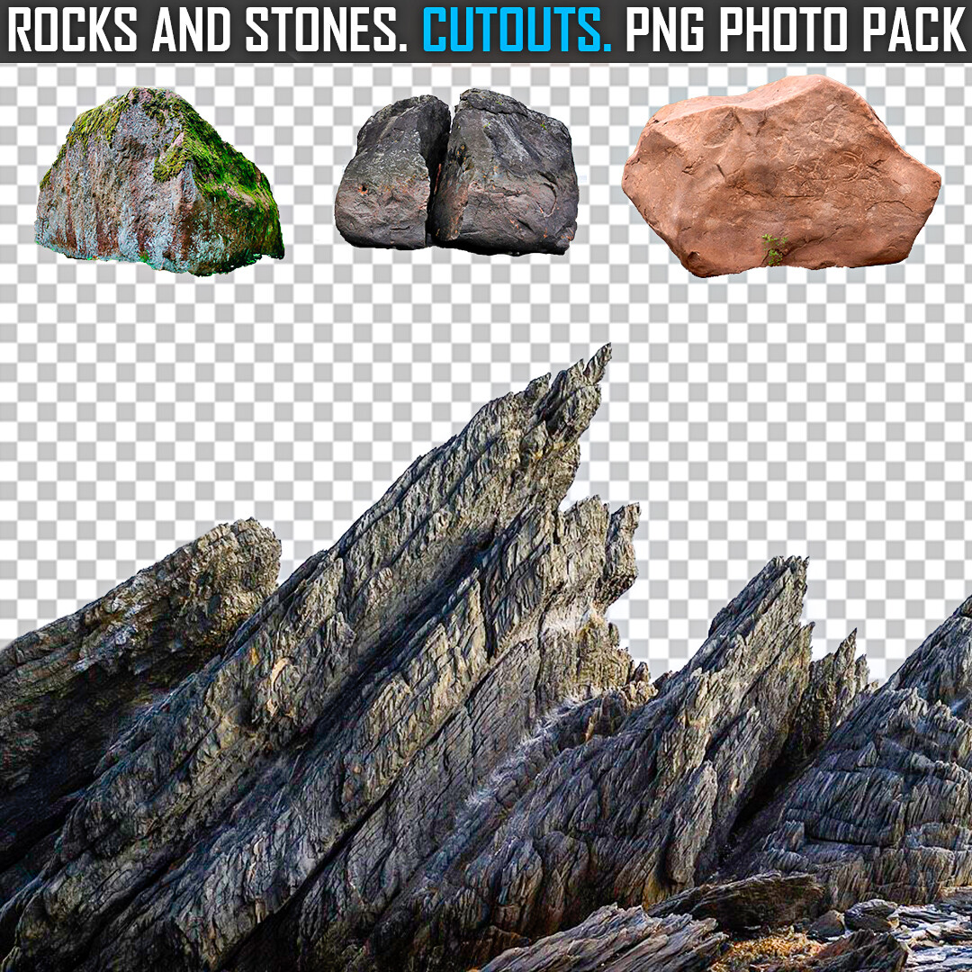 ArtStation - Rocks and Stones Cutouts - PNG Photo Pack