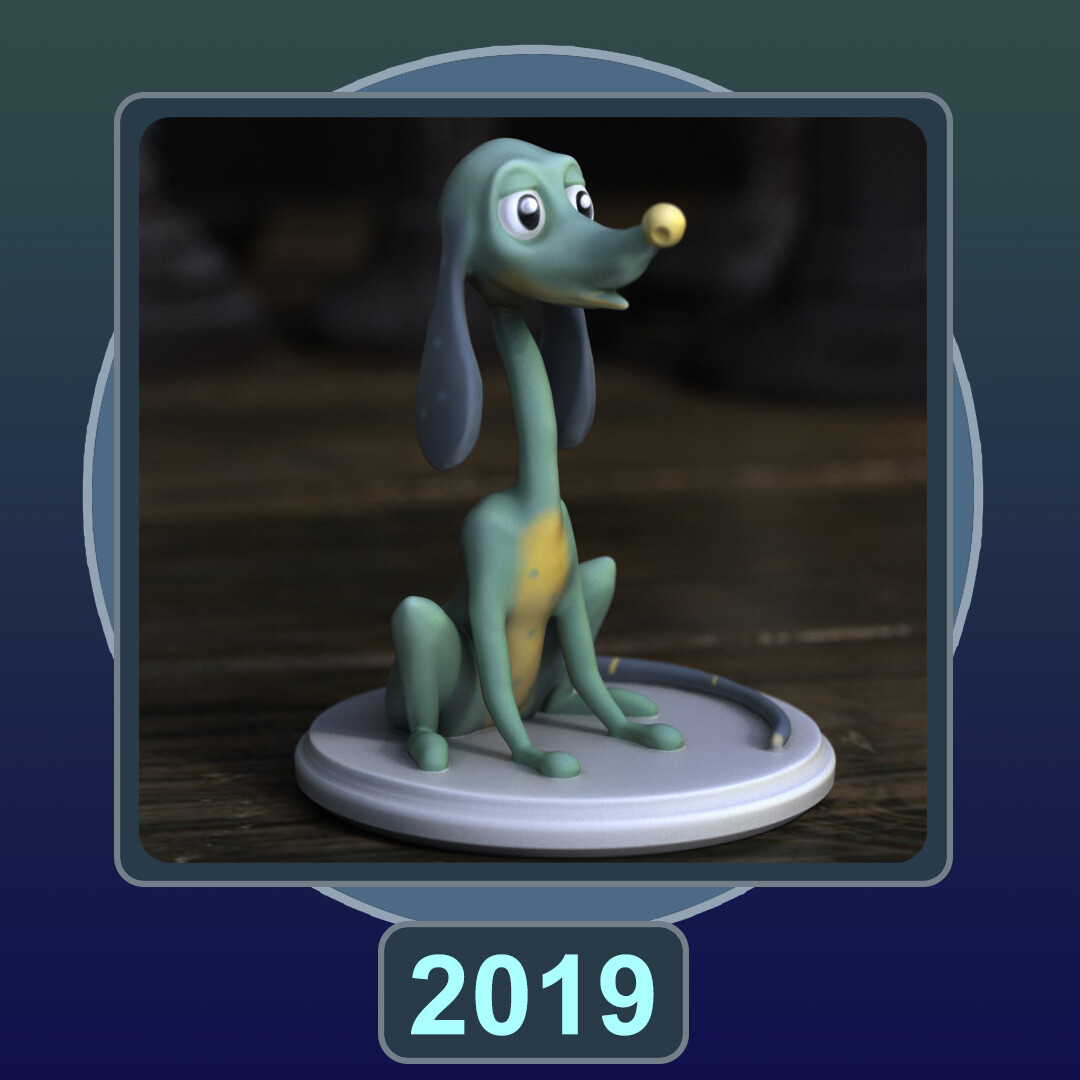 ArtStation - Cartoon dog for color 3d printing