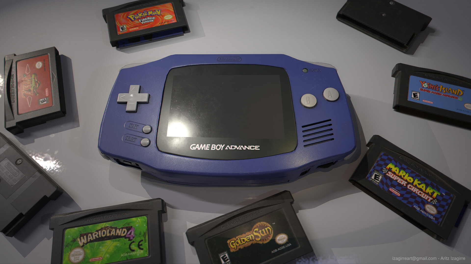 ArtStation - Game Boy Advance (Cobalt Blue)