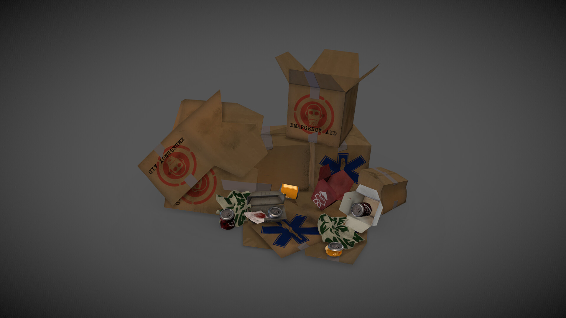 ArtStation - Overgrown Train Station - Clutter Asset Breakdown