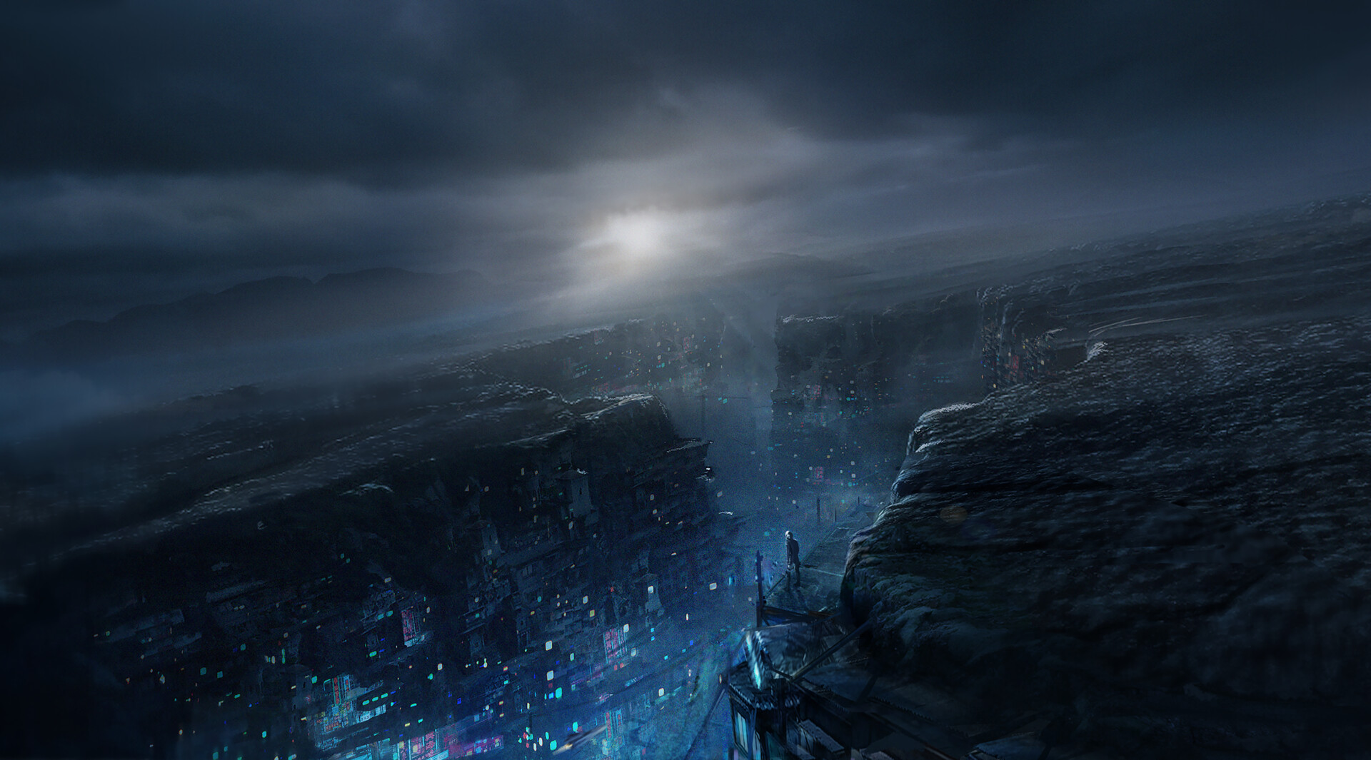 ArtStation - Chasm City Matte Painting