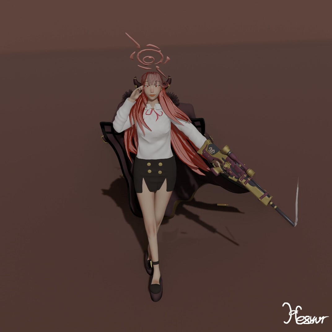 ArtStation - [Blue Archive] Rikuhachima Aru