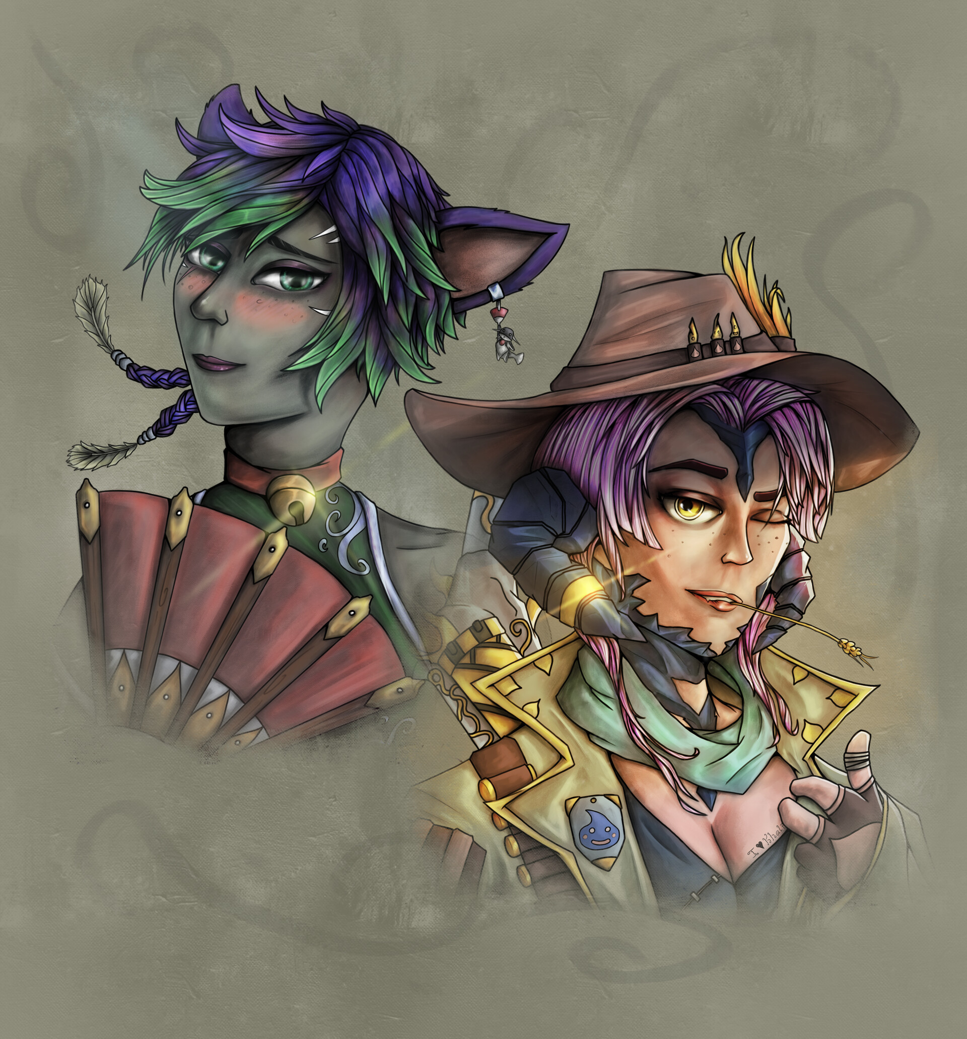 ArtStation - Mischievous Duo (FFXIV Fan Art)