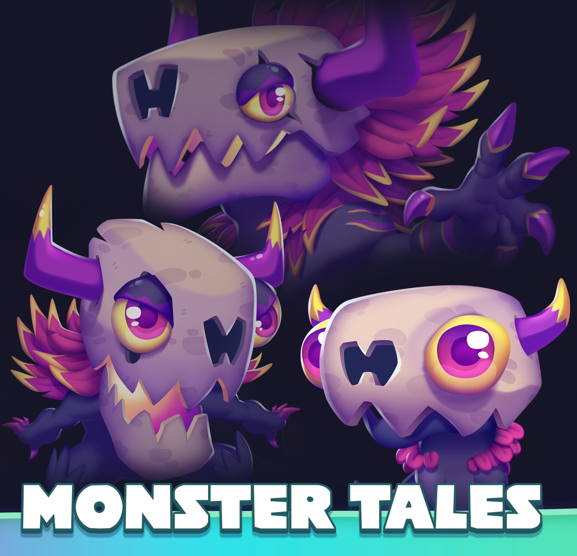 ArtStation - Monster Tales Diskull, Darkskull and Chaoskull