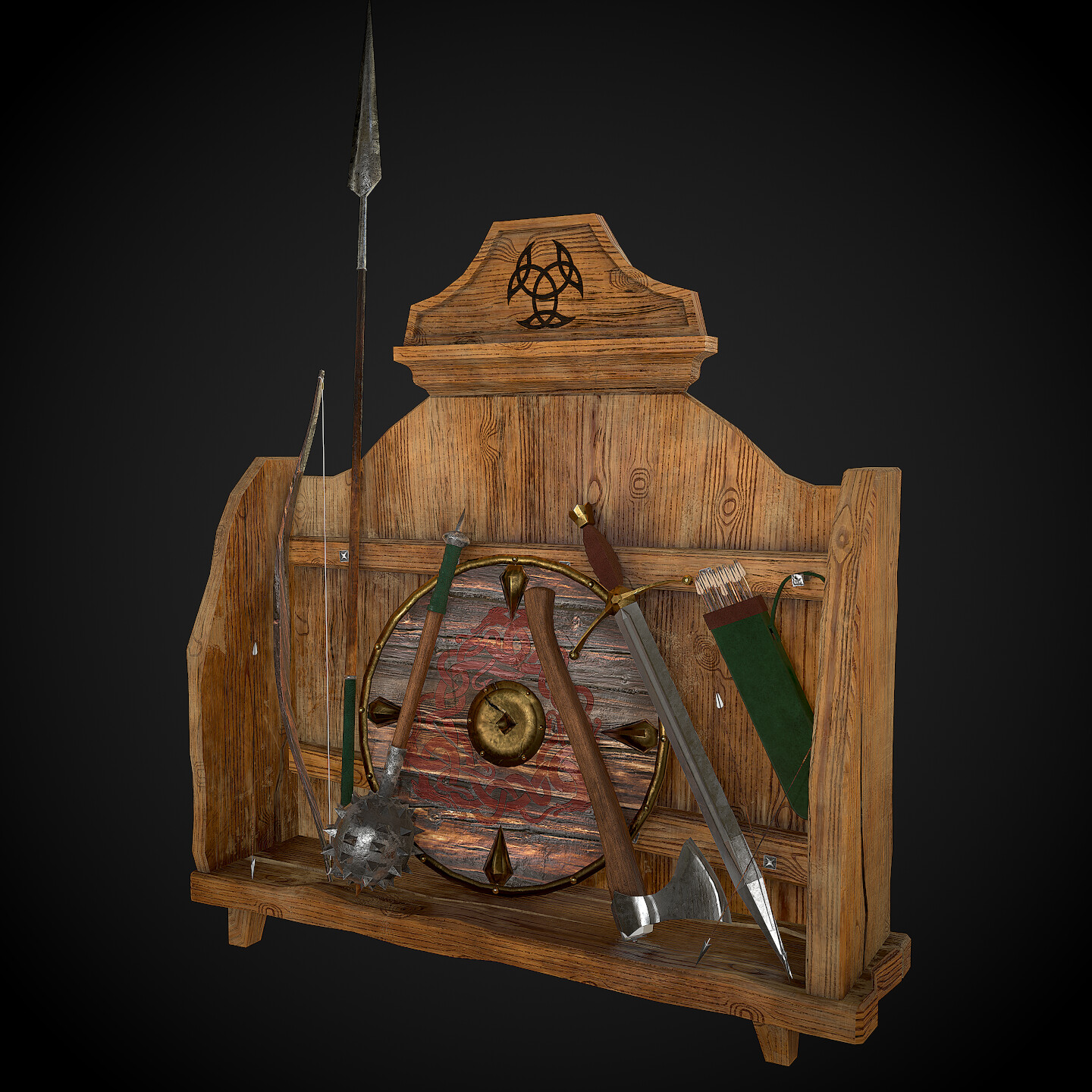 ArtStation - Rack with Viking weapons