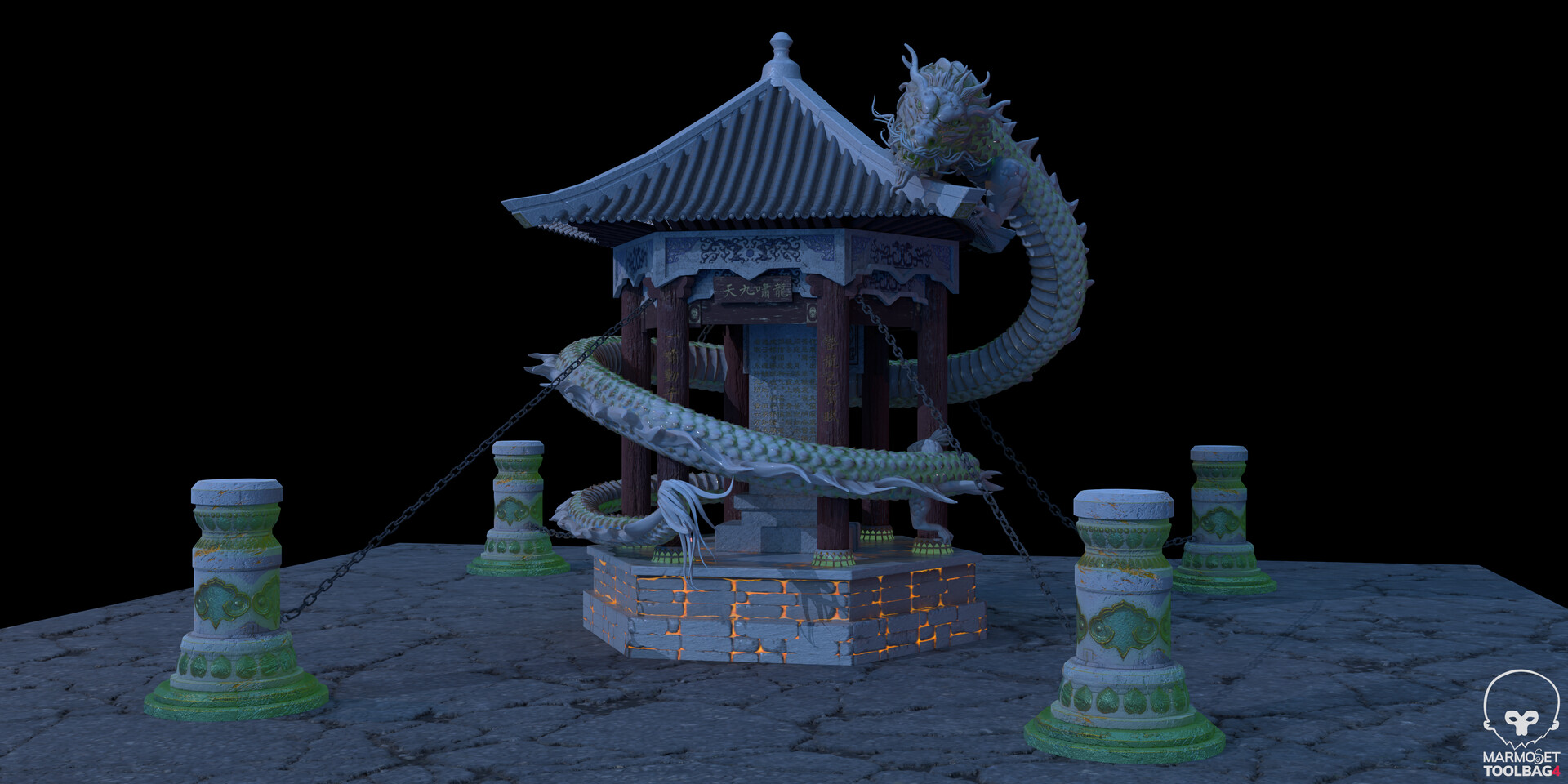 ArtStation - Dragon and Pavilion