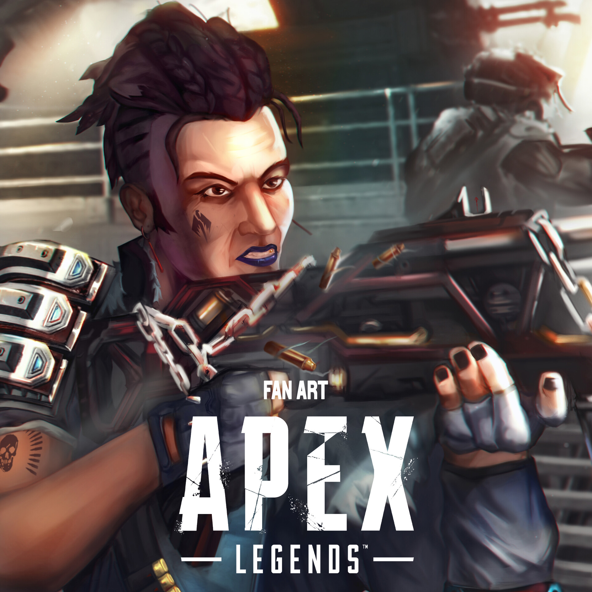 ArtStation - Mad Maggie - Apex Legends - Loadscreen fan-art