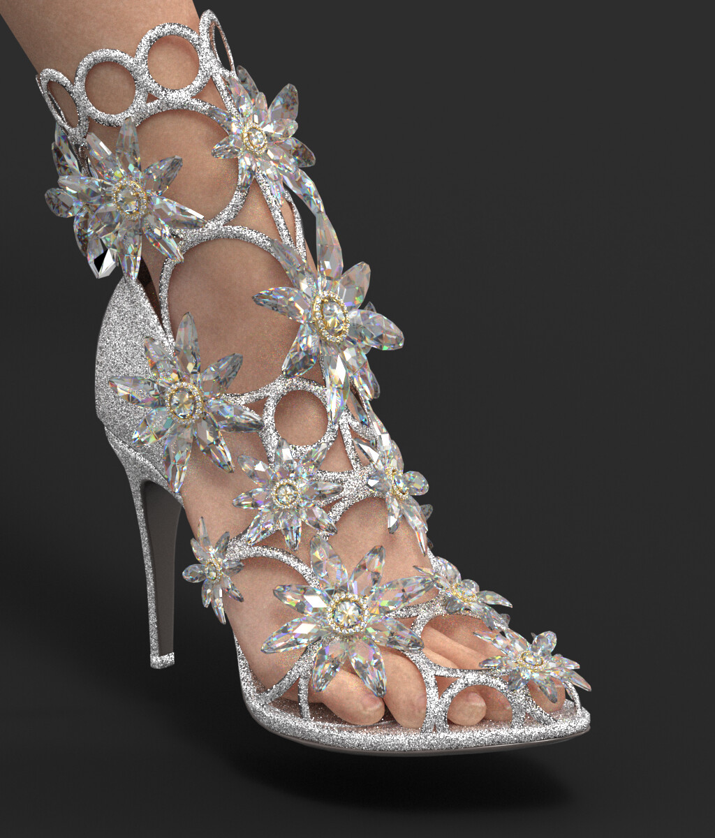 ArtStation - Dimond Flowers Shoe