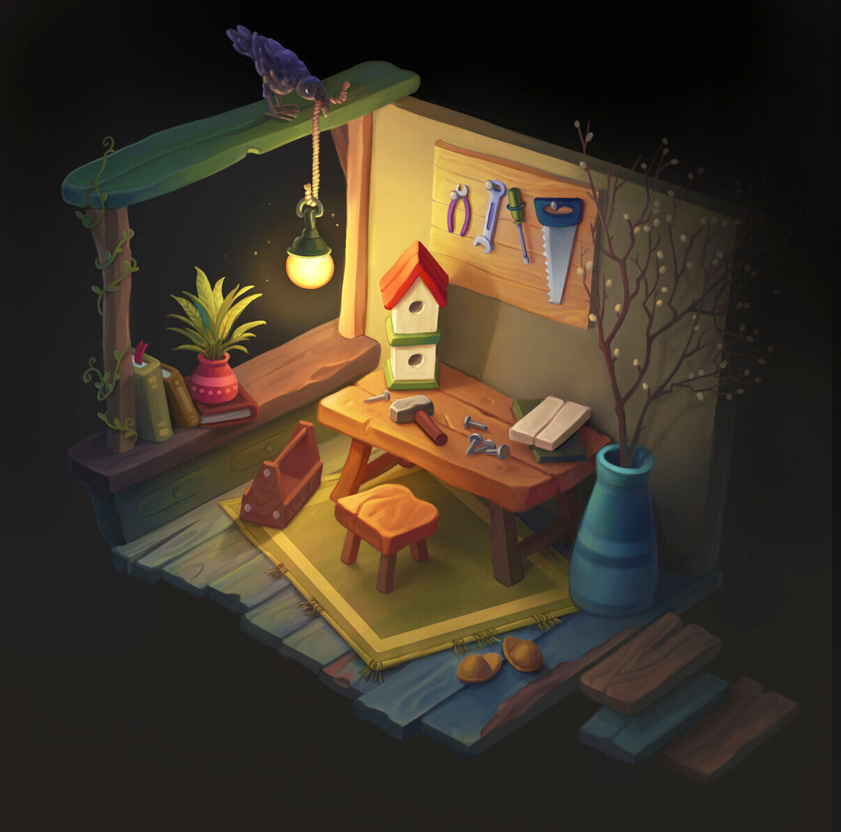 ArtStation - Room Concept Art [based on 3D]