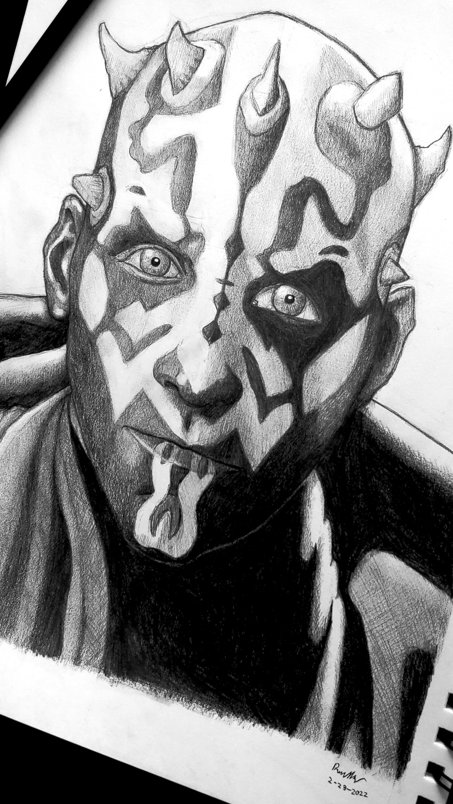 ArtStation - Darth Maul (Traditional Portrait Drawing)