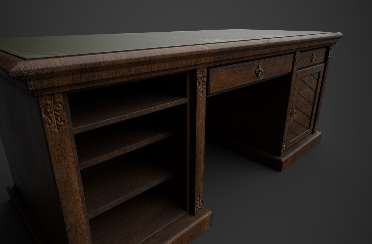 ArtStation - Detective Desk Game Ready (Necropolis Suite Asset)