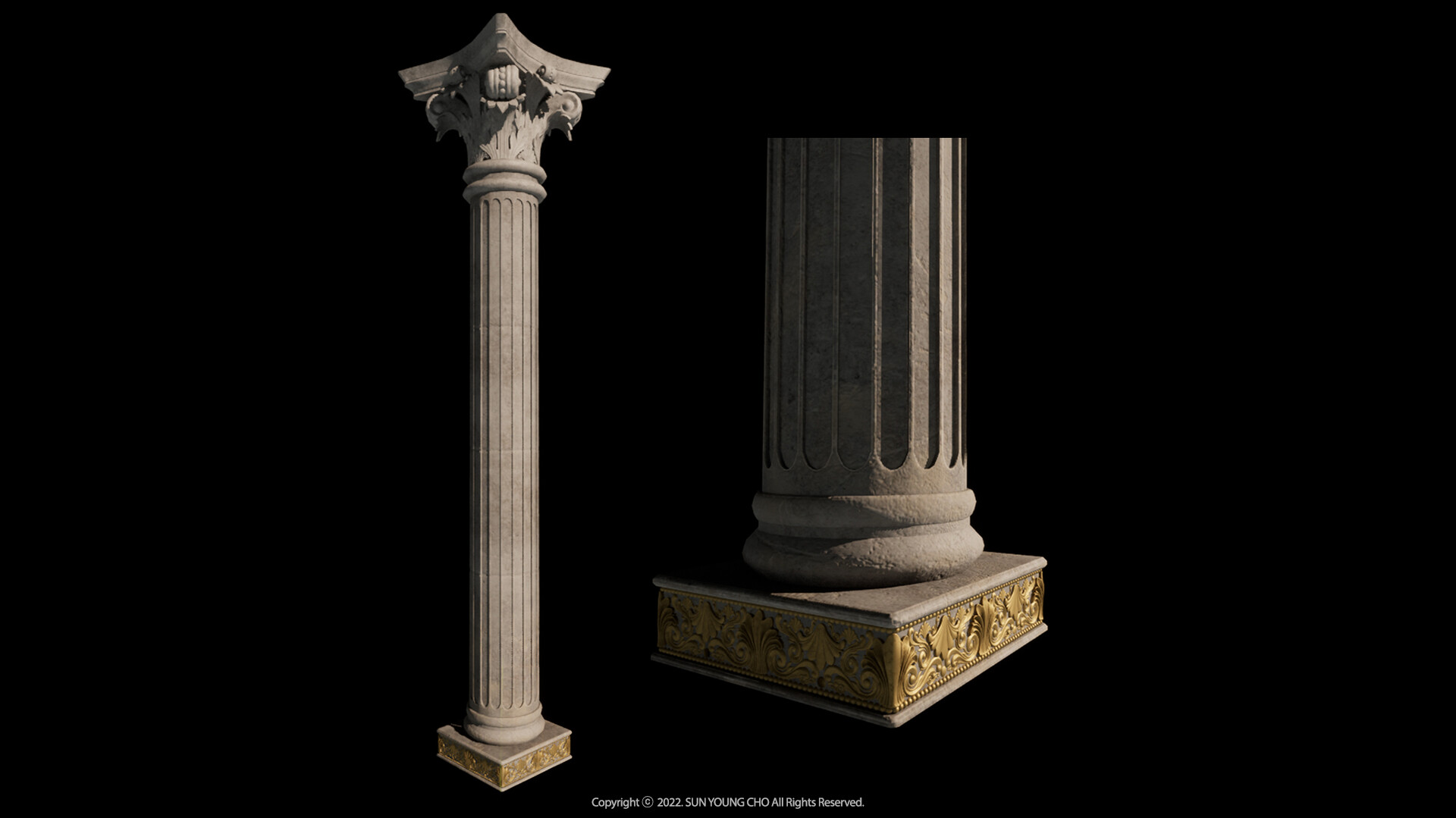 ArtStation - [Props] Column, Handrail