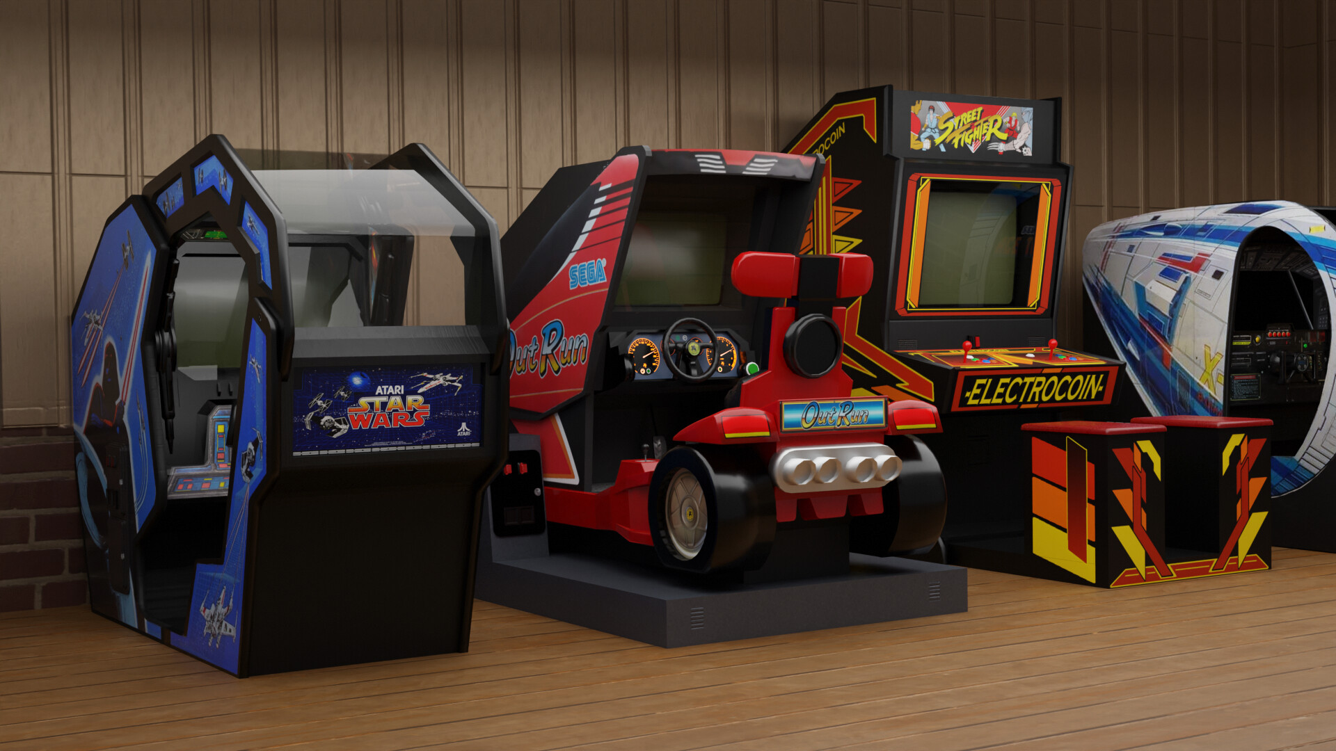 ArtStation - 1980s Arcade Machines: Sit down Cabinets