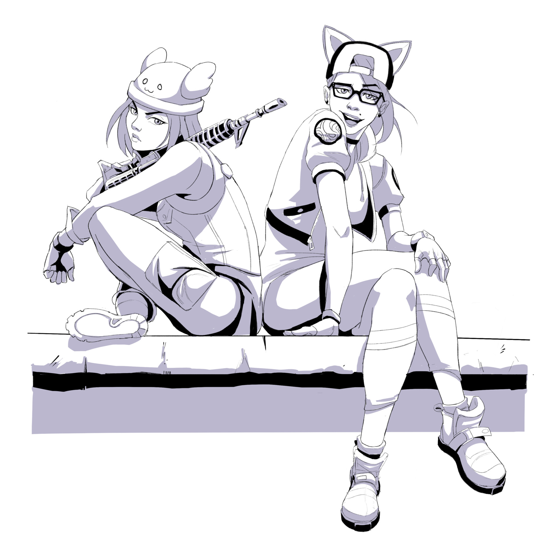 ArtStation - Line works + flat shadows