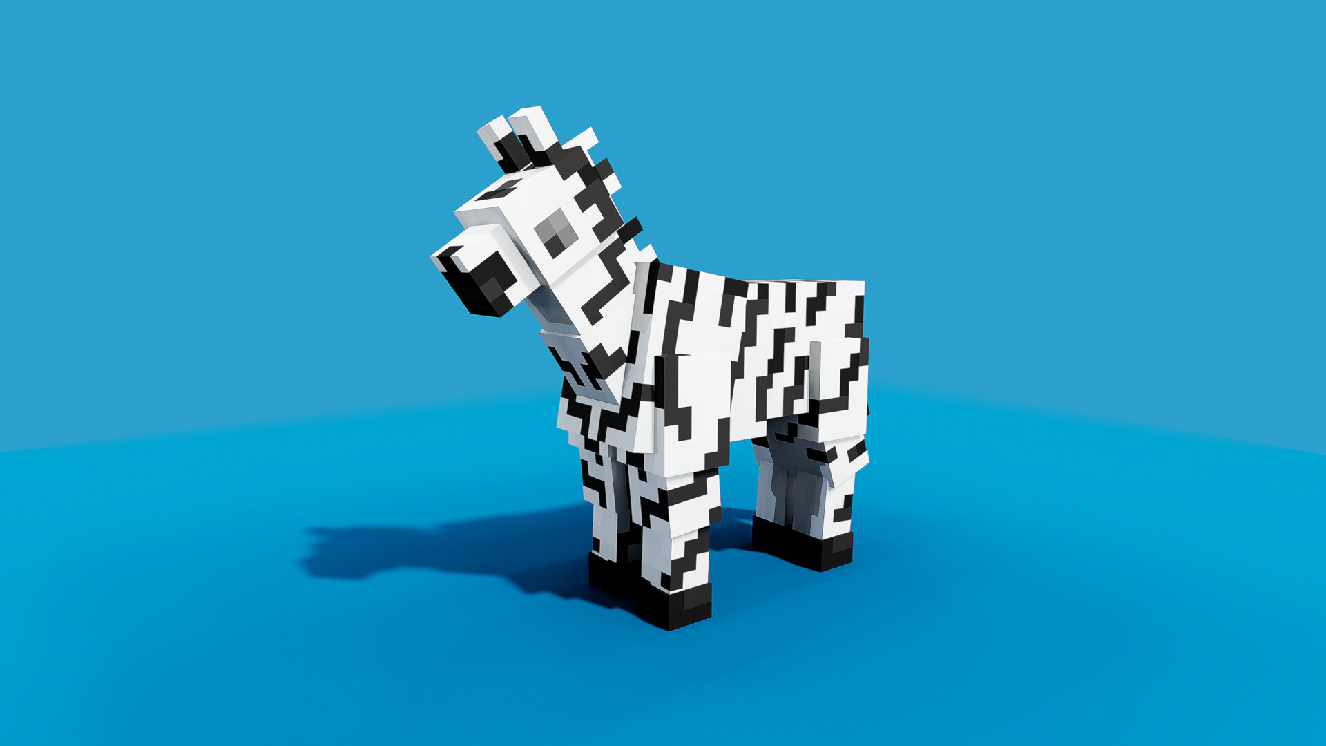 ArtStation - Zebra Minecraft 3d model