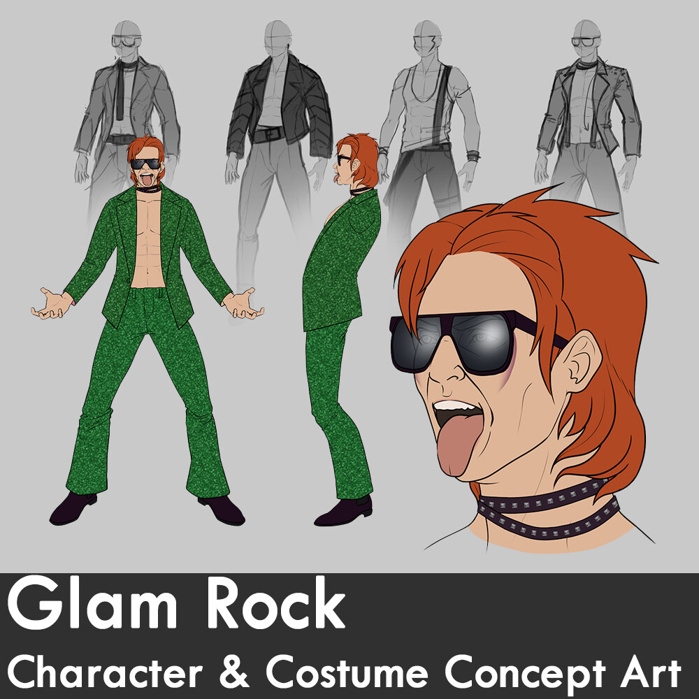 ArtStation - Glam rock - Character concept art