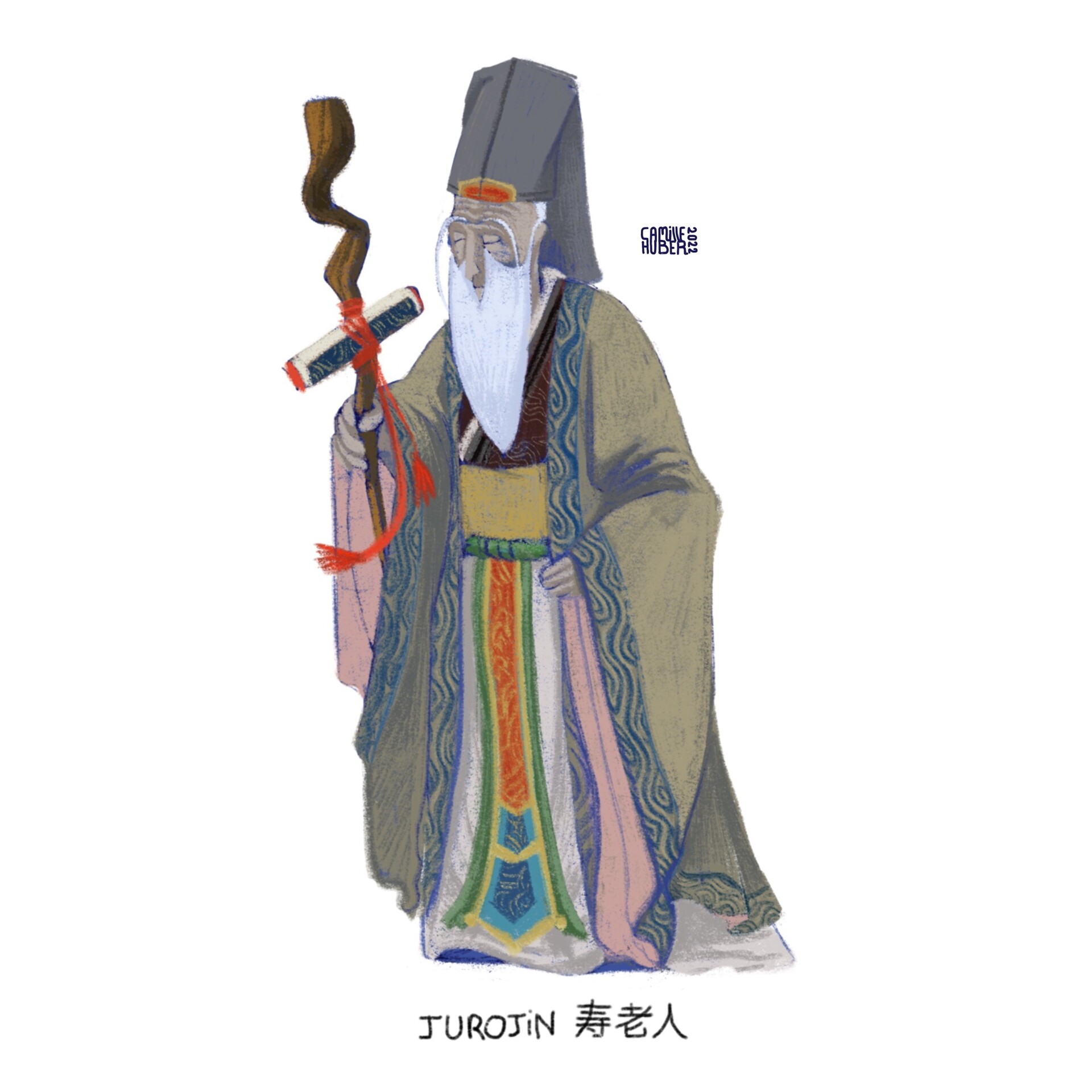ArtStation - Jurojin God - 寿老人