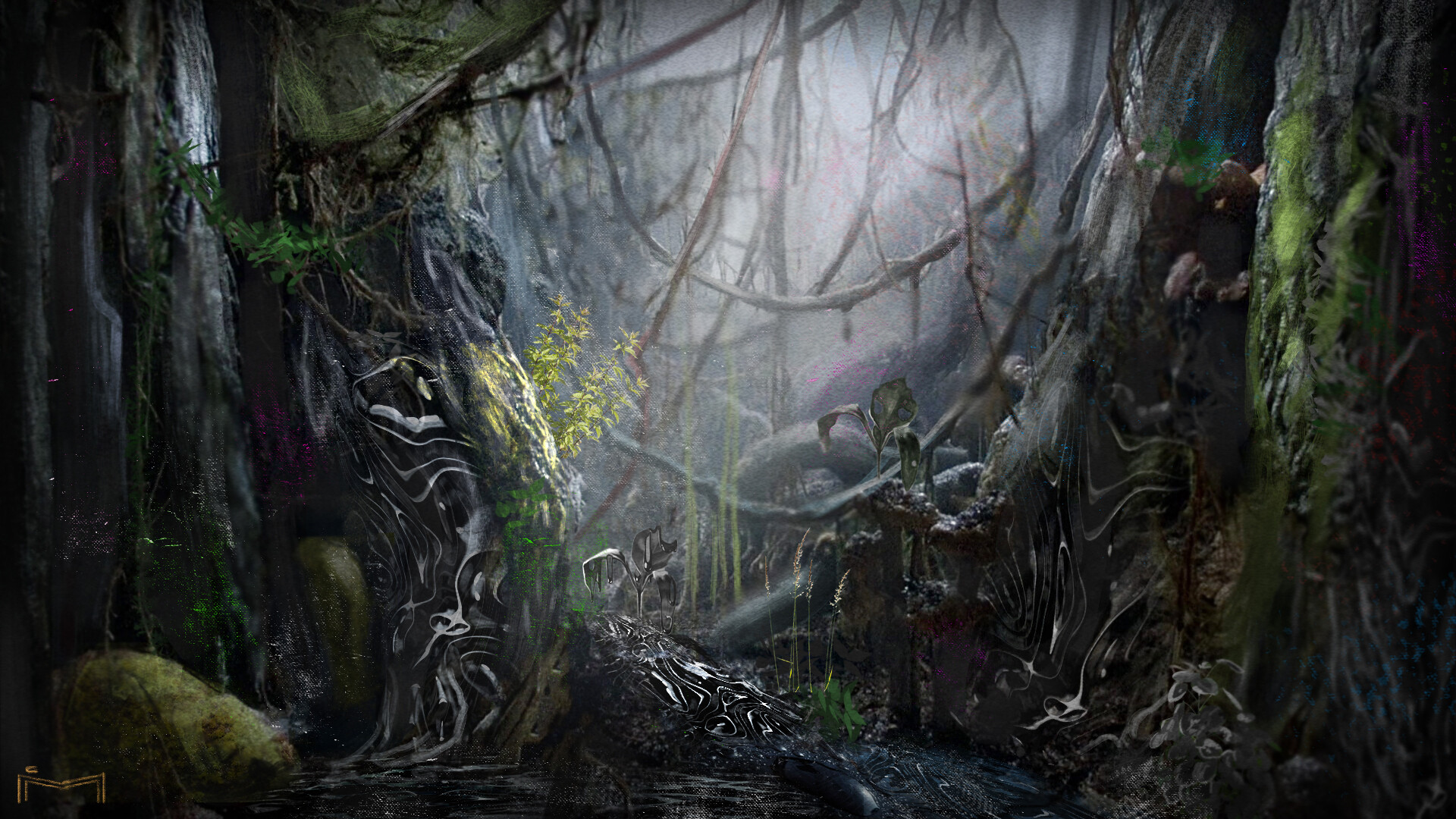 ArtStation - Dark forest (90 min sketch)