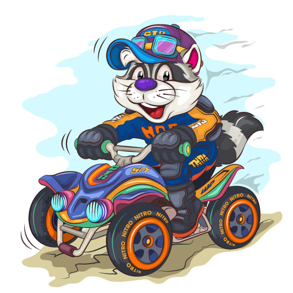ArtStation - Cartoon Raccoon Racer.