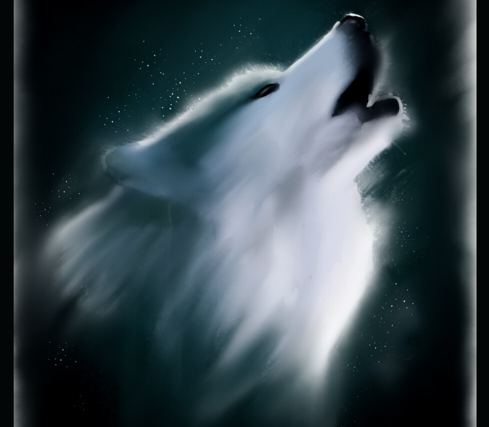 ArtStation - Snow howling wolf
