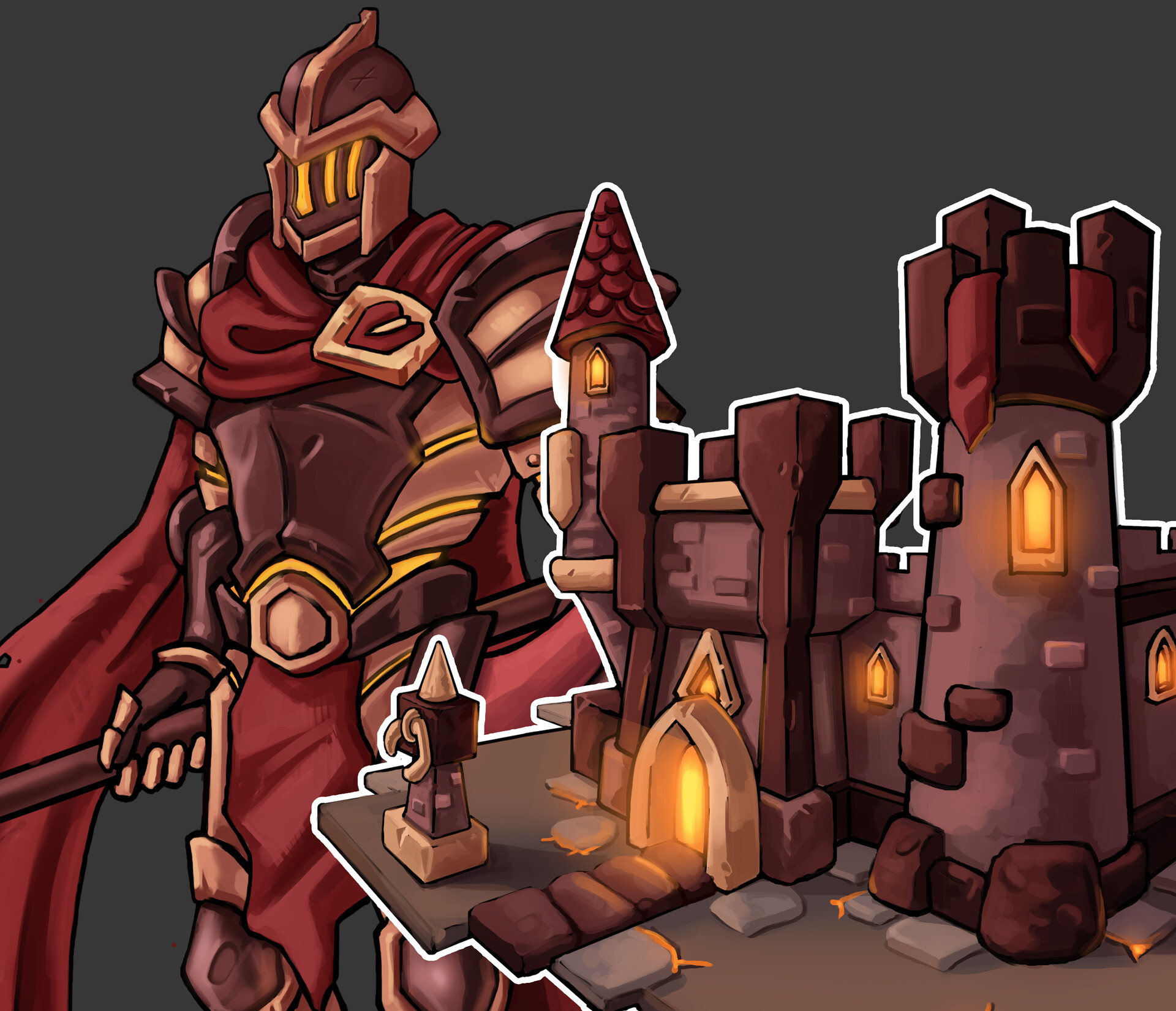 ArtStation - Knight and house concept art