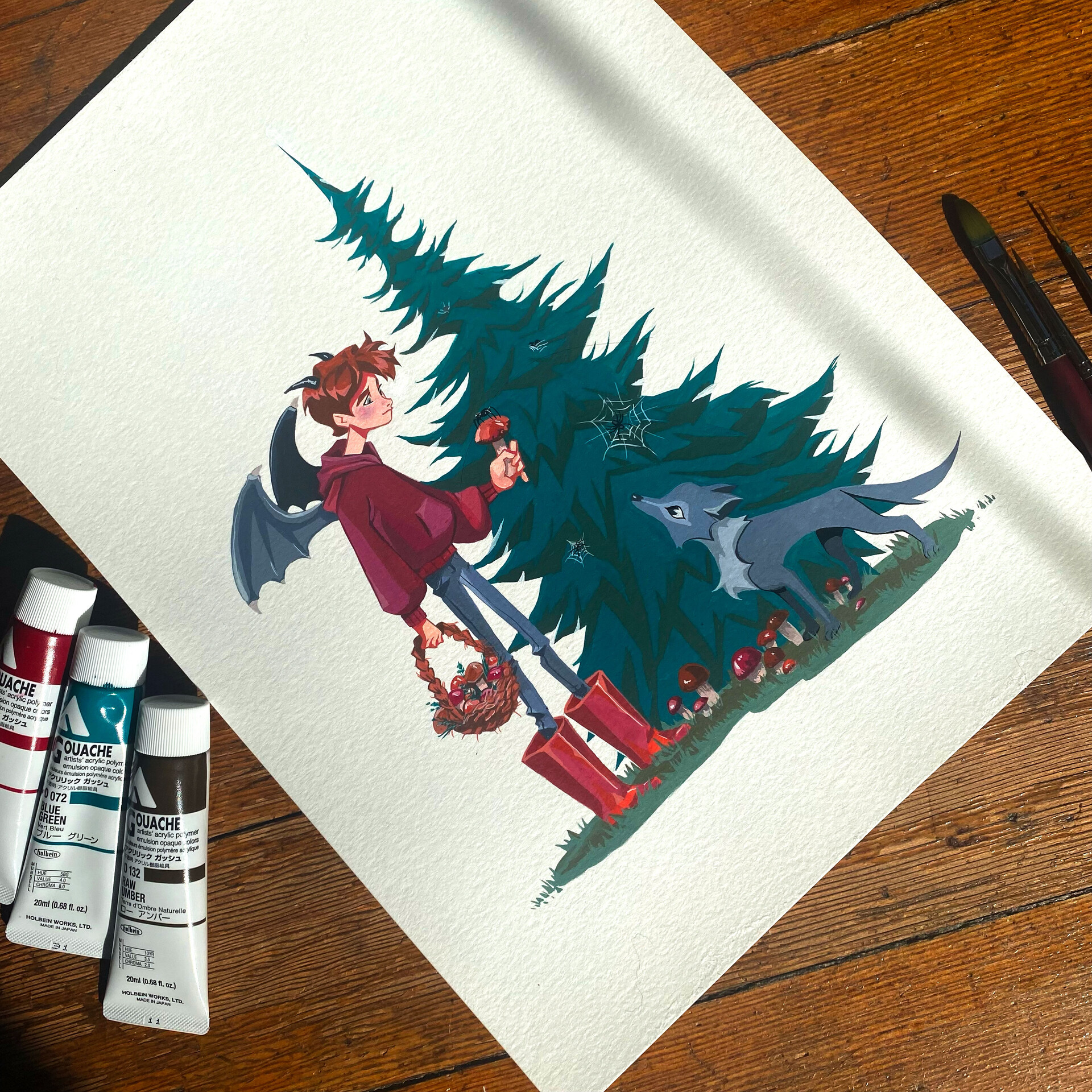 ArtStation - Raymon Fall Gouache illustration