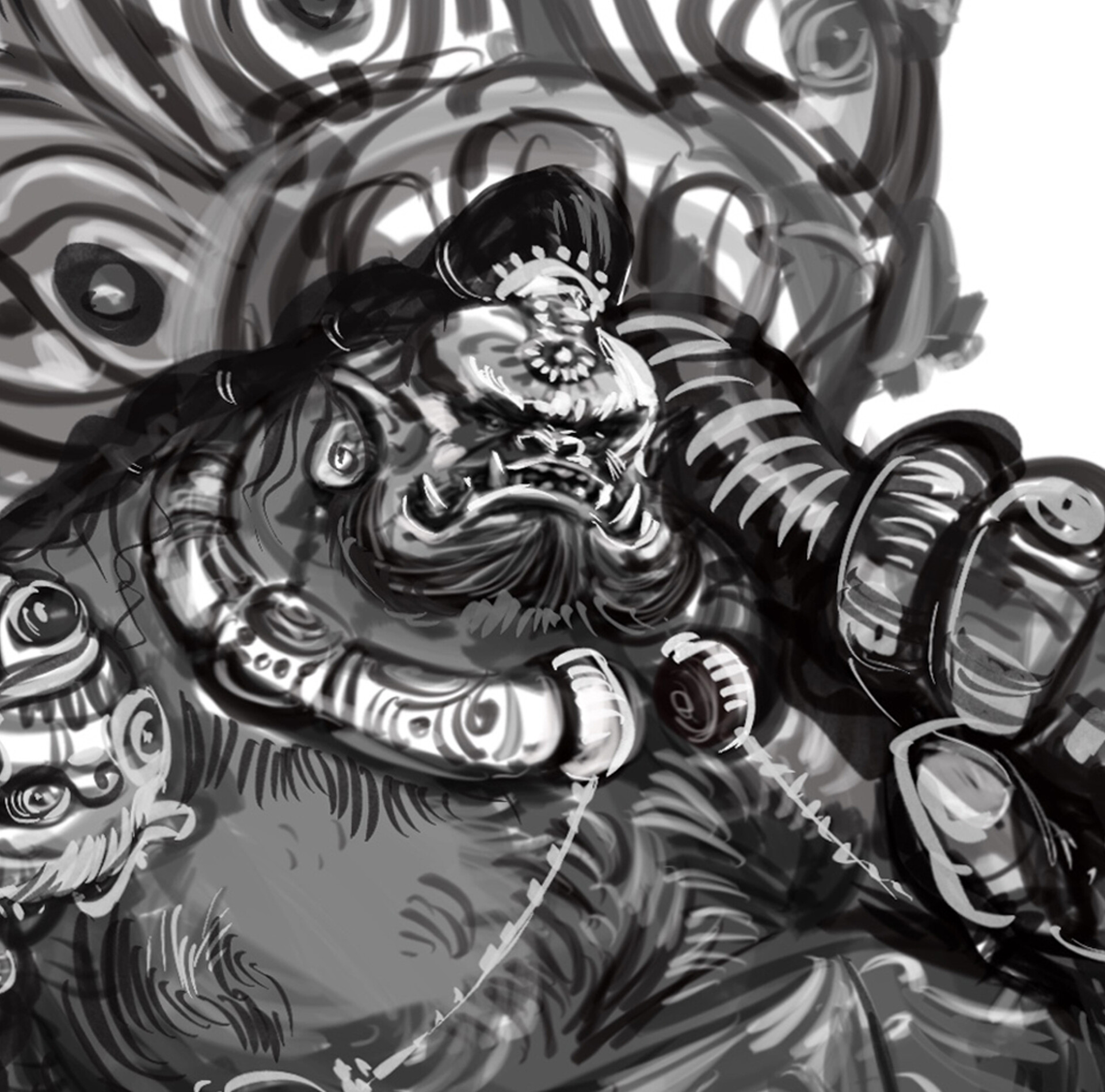 ArtStation - Vanara -inking sketches on procreate