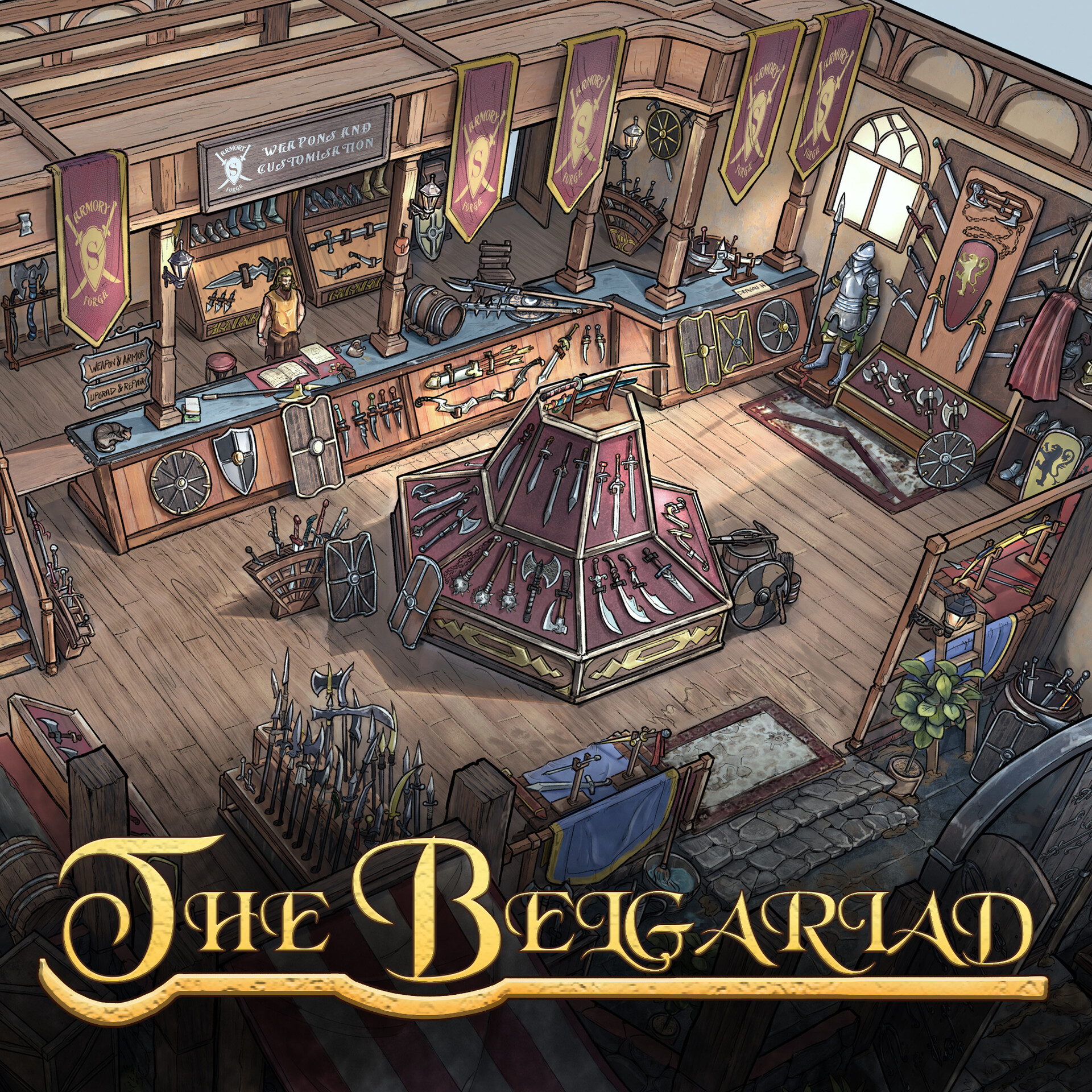 ArtStation - Blacksmith & Weapon shop Cutaway