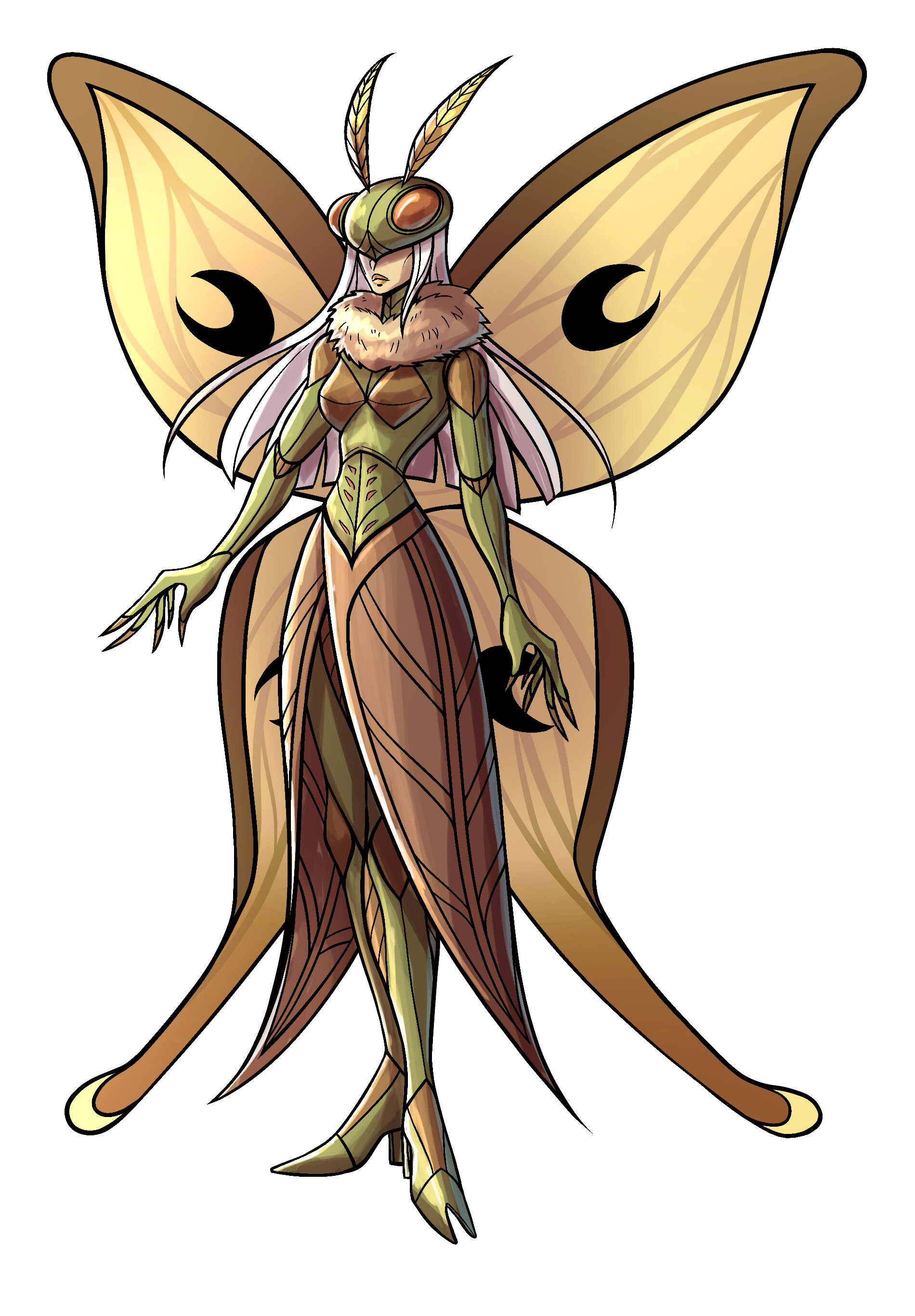 ArtStation - Moth-Mantis Empress | Character Concept Process