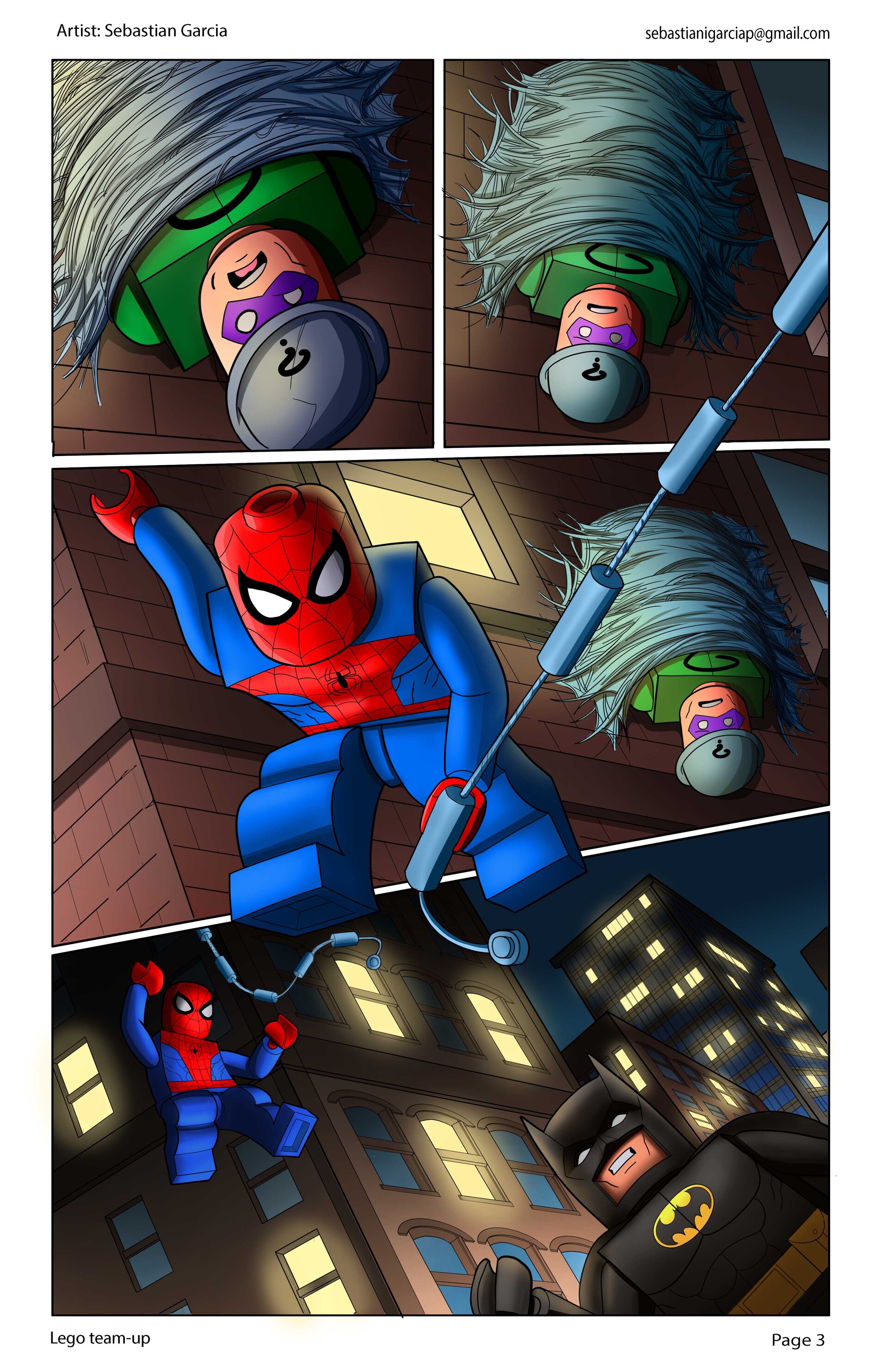 ArtStation - Lego team-up comic by Sebastian Garcia