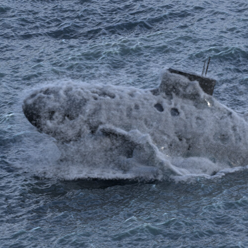 ArtStation - houdini submarine rising (flip simulation test)
