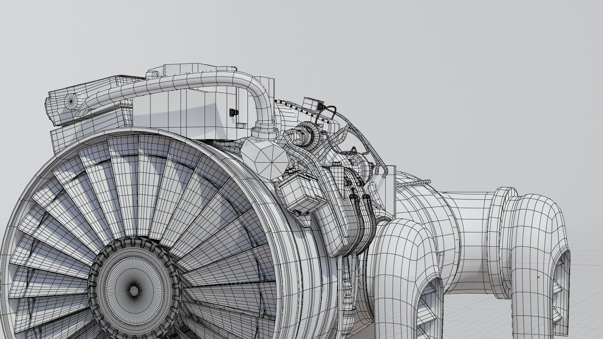ArtStation - Rolls-Royce Pegasus Jet Engine WIP wireframes