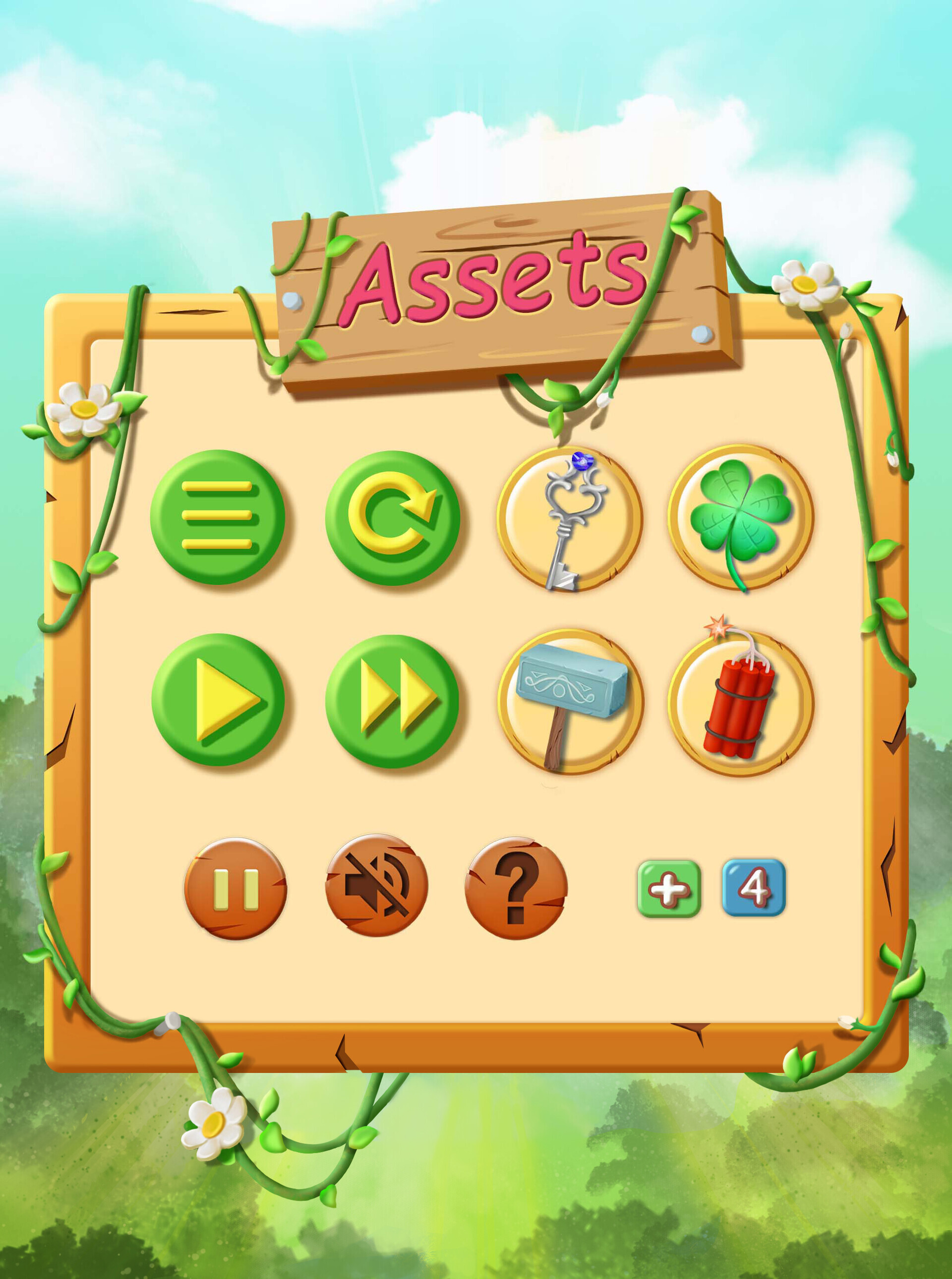 ArtStation - match-3 mobile game UI design