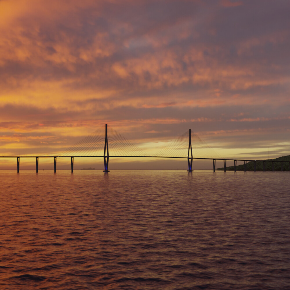 ArtStation - Cable-stayed Bridge