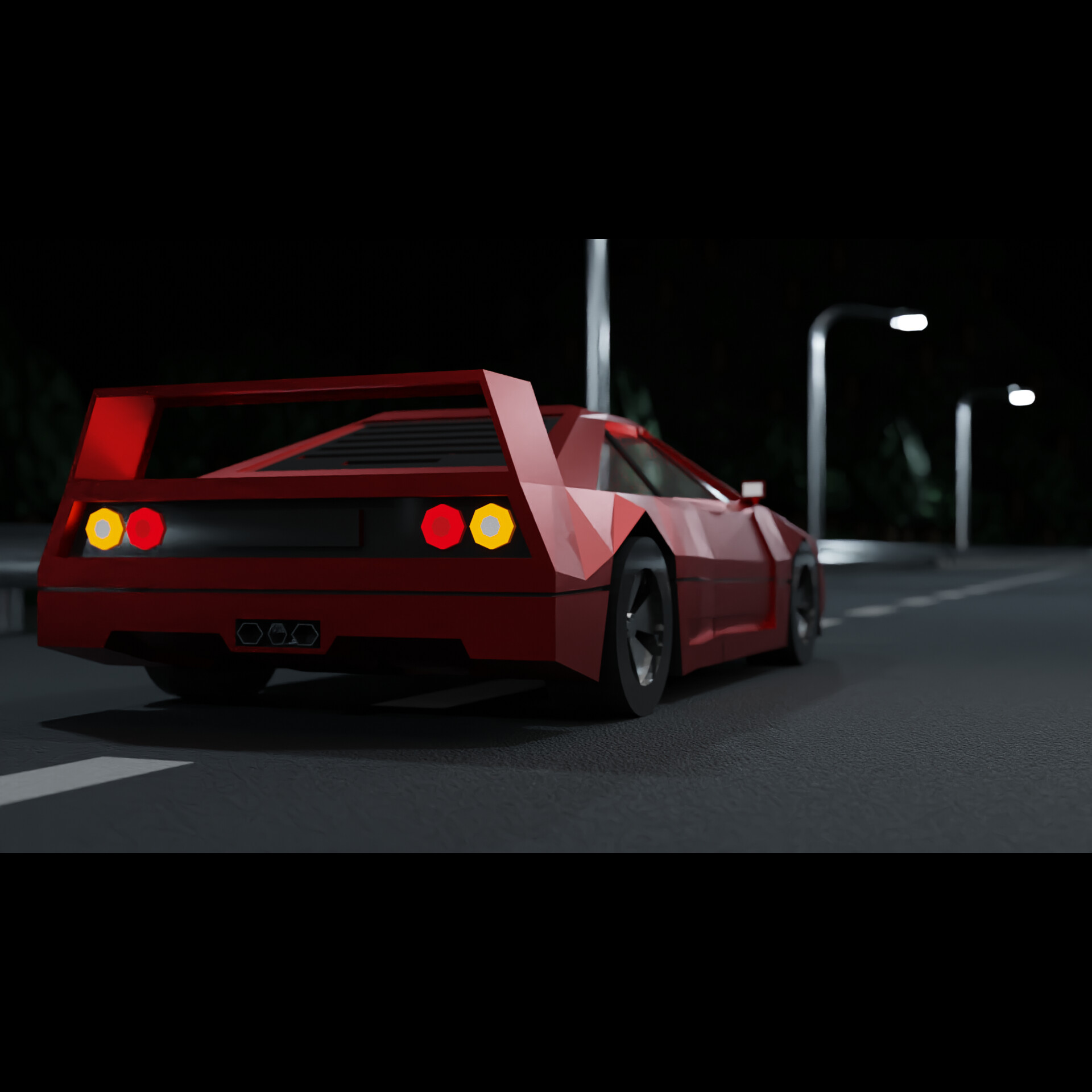 ArtStation - Low Poly Ferrari F40