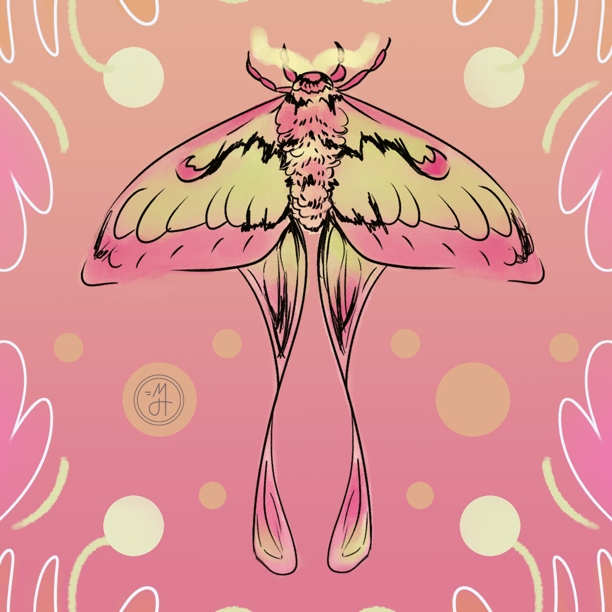 ArtStation - Moon Moth | Mariposa Lunar