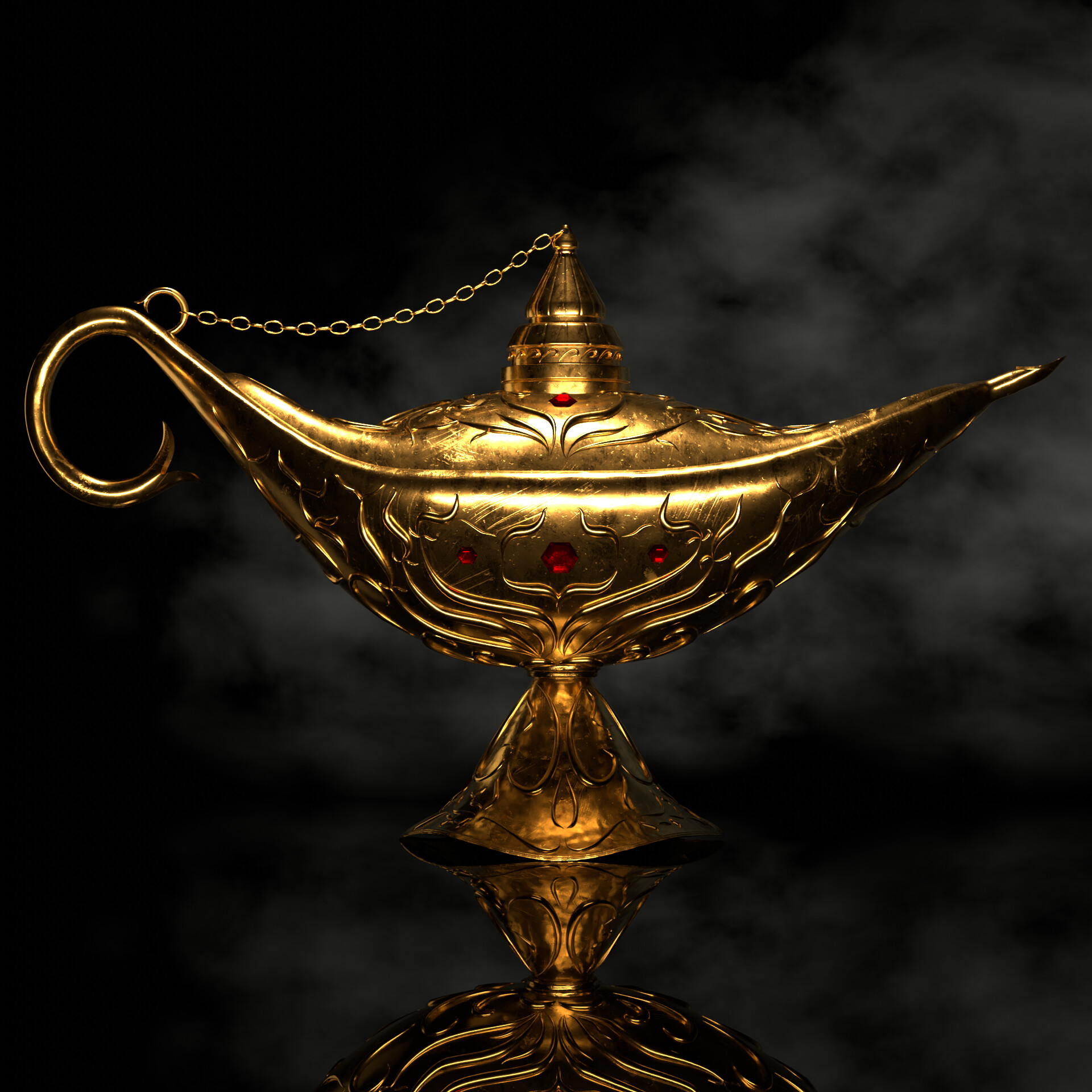 ArtStation - Golden Magical Lamp - Realistic Old Artefact