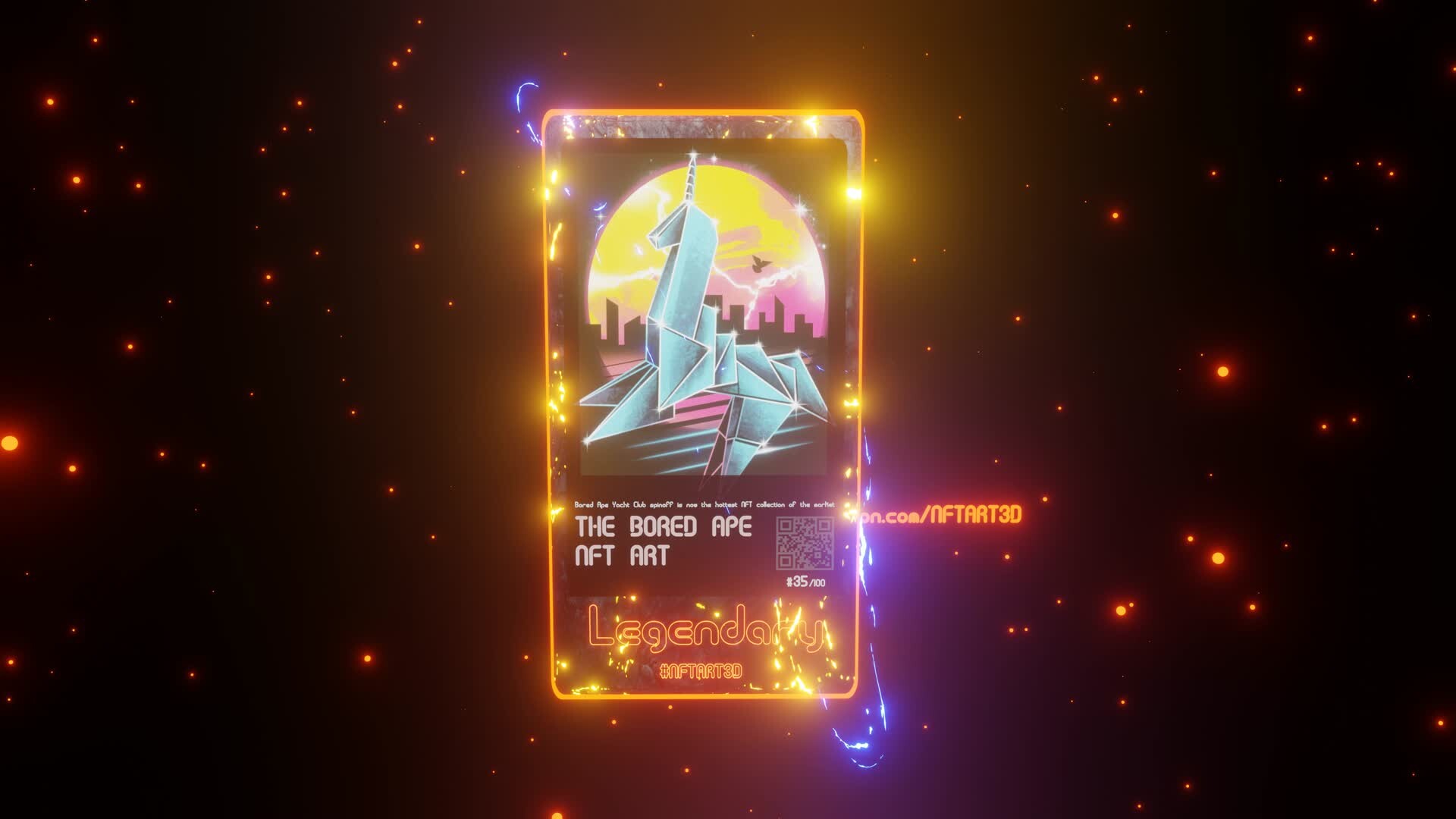 ArtStation - Animated 3D NFT Card Template with electricity effect ...