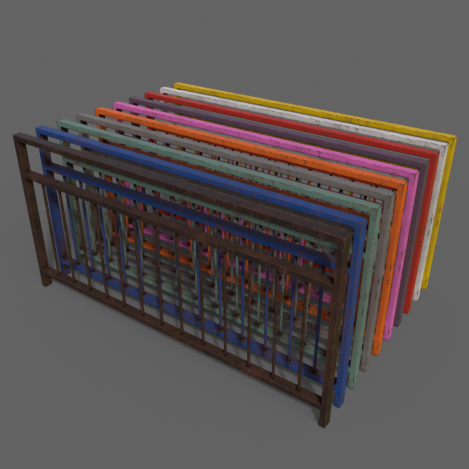 ArtStation - PBR Pedestrian Guard Rail V3