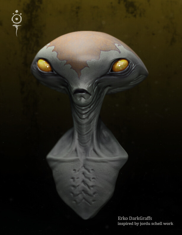 ArtStation - alien project - inspirado no artista Jordu Schell