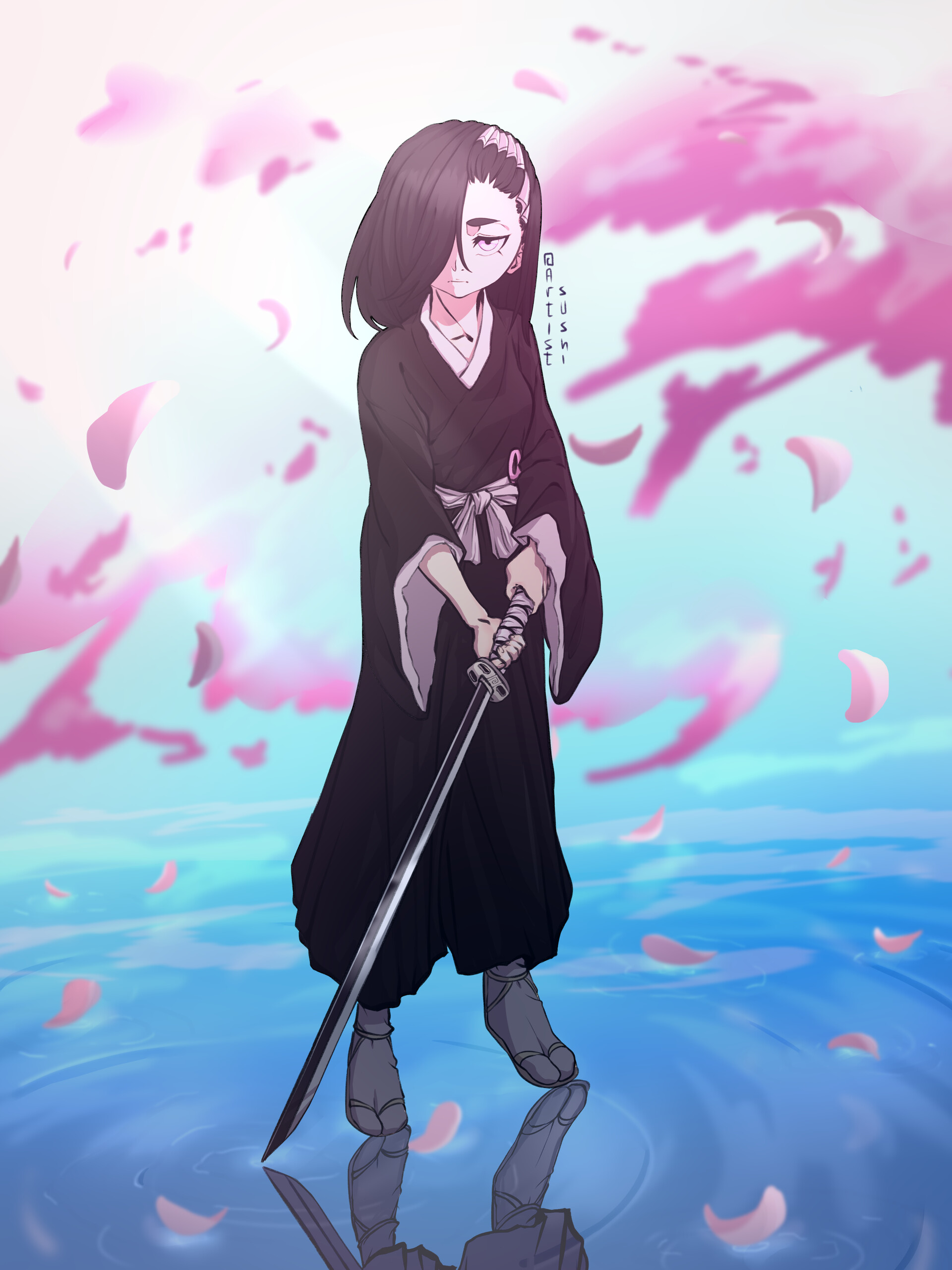 ArtStation - An Bleach Inspired OC - Ayaka Kuchiki